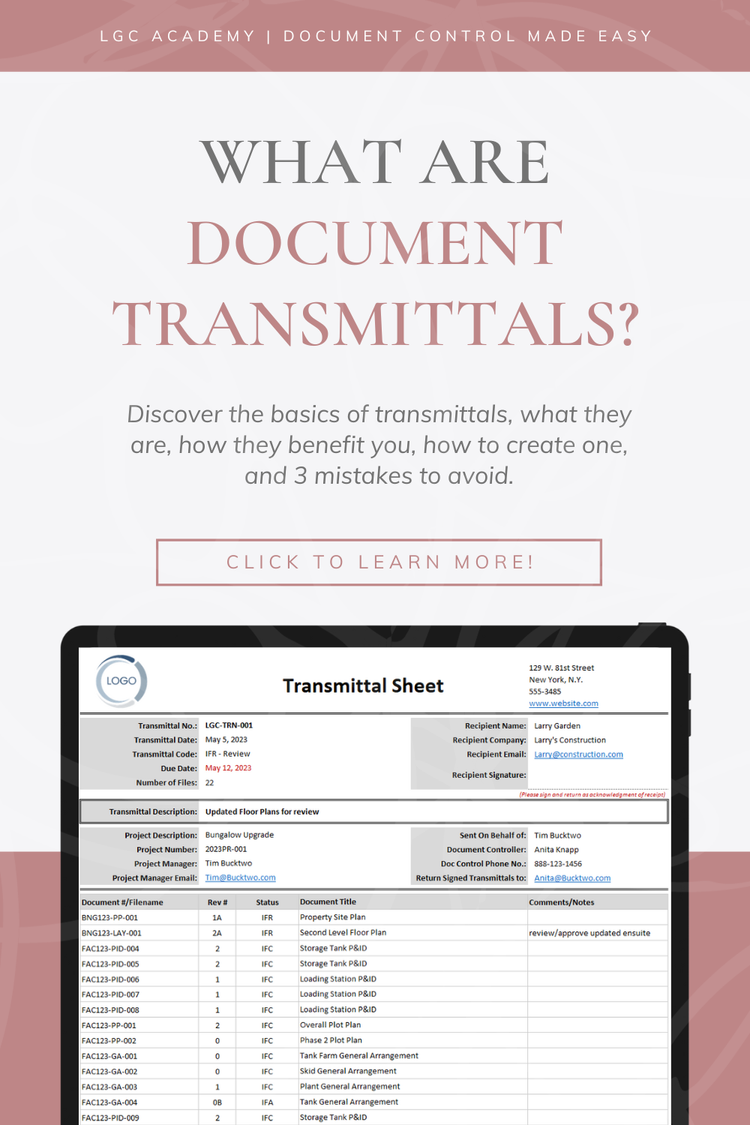 What are Document Transmittals? (Transmittal Form Basics!) | LGC Academy