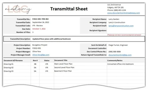 What are Document Transmittals? (Transmittal Form Basics!) | LGC Academy