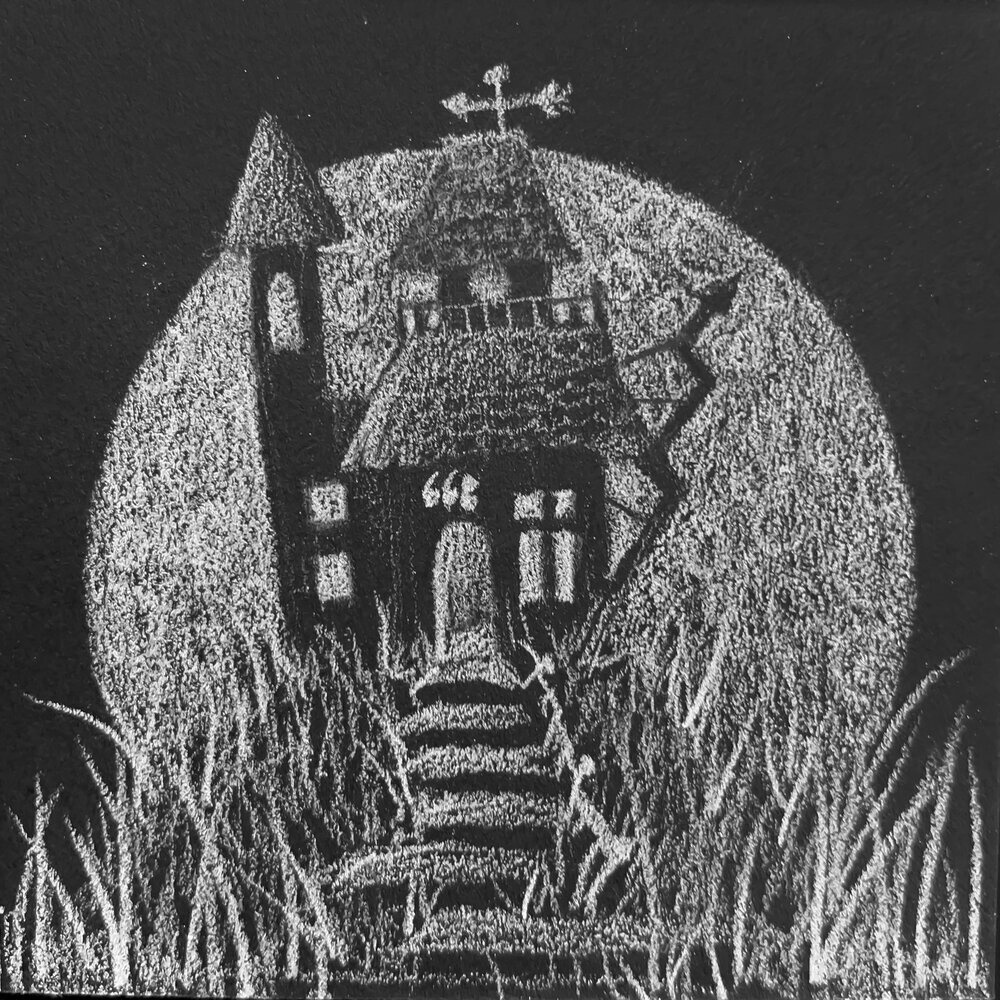 Haunted House Pencil Drawing