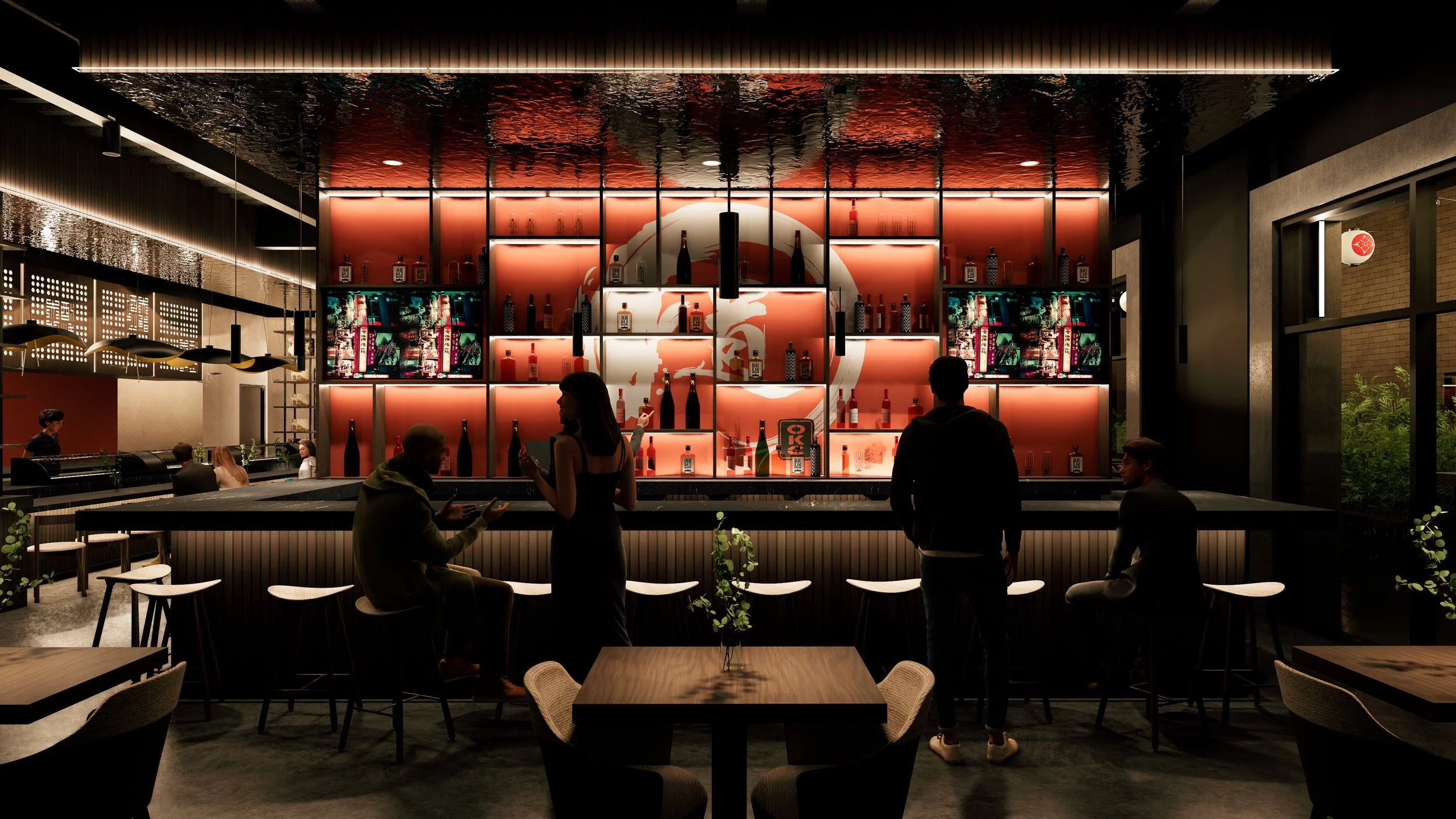 Modern Sushi Restaurant Interior Fit-out Design — DINNES STUDIO