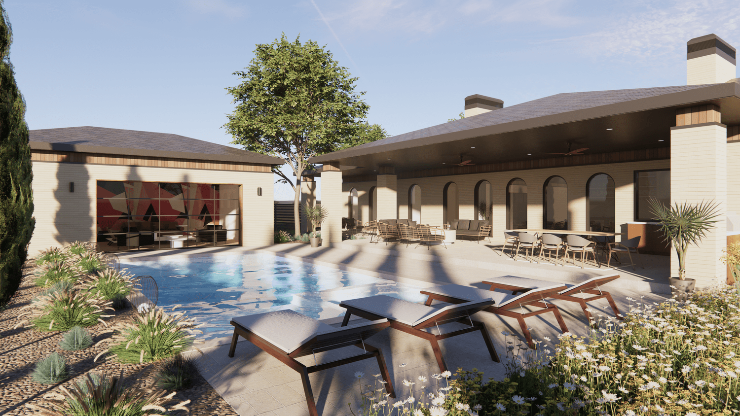 Transitional Modern Home Design — DINNES STUDIO