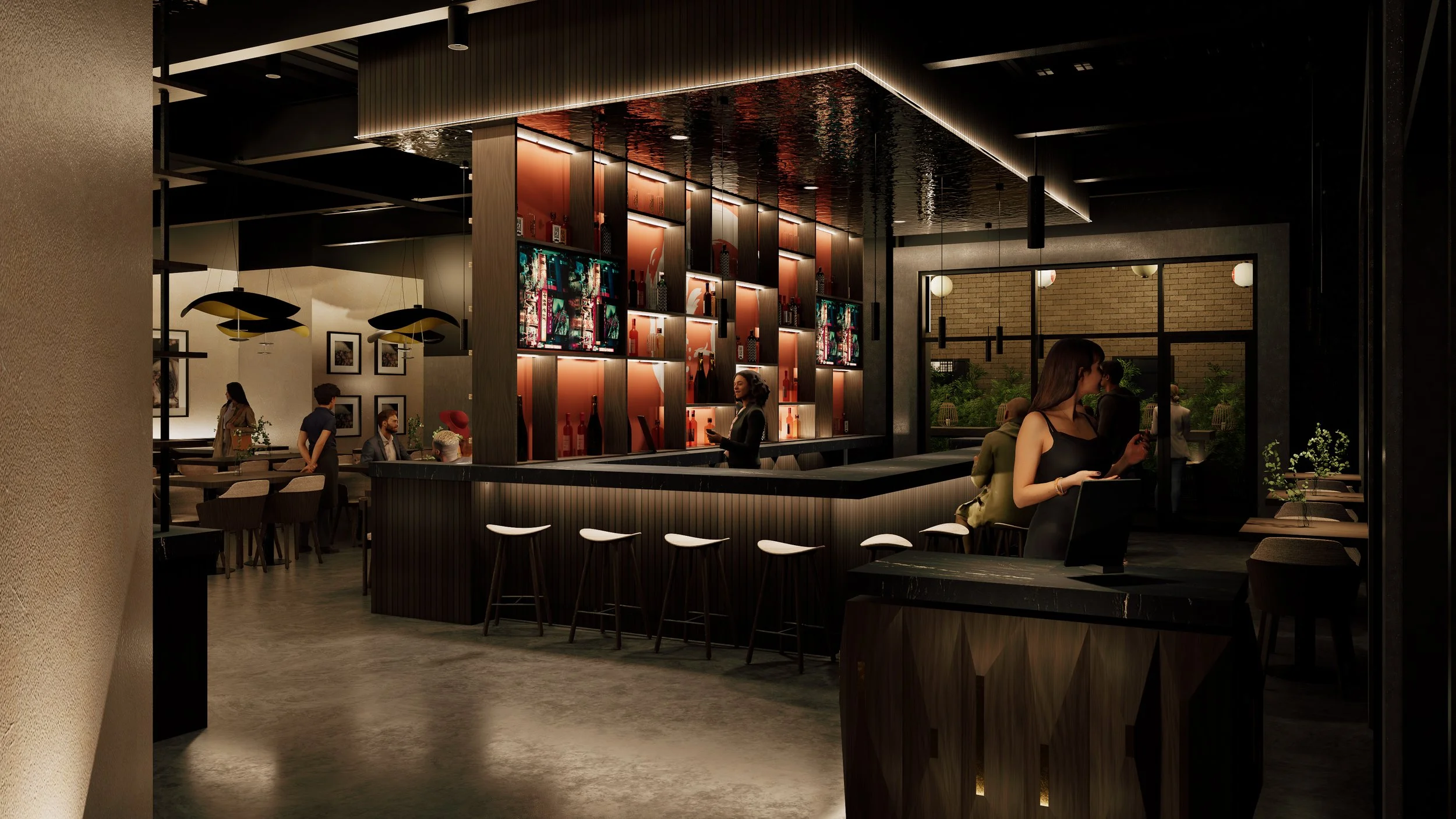 Modern Sushi Restaurant Interior Fit-out Design — DINNES STUDIO