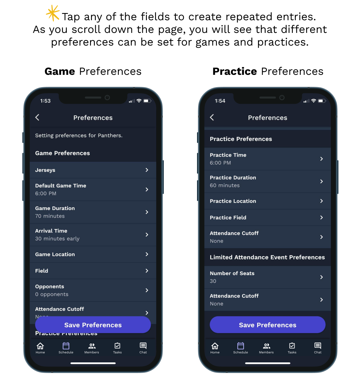 How to create scheduling preferences — Praxis Sports