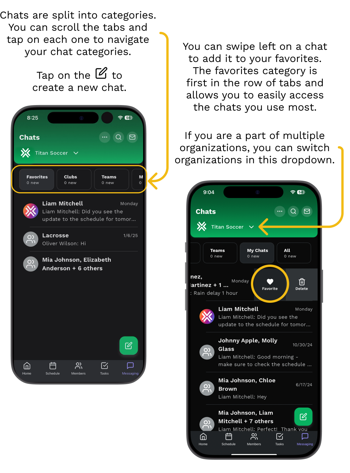 How to use chats — Praxis Sports