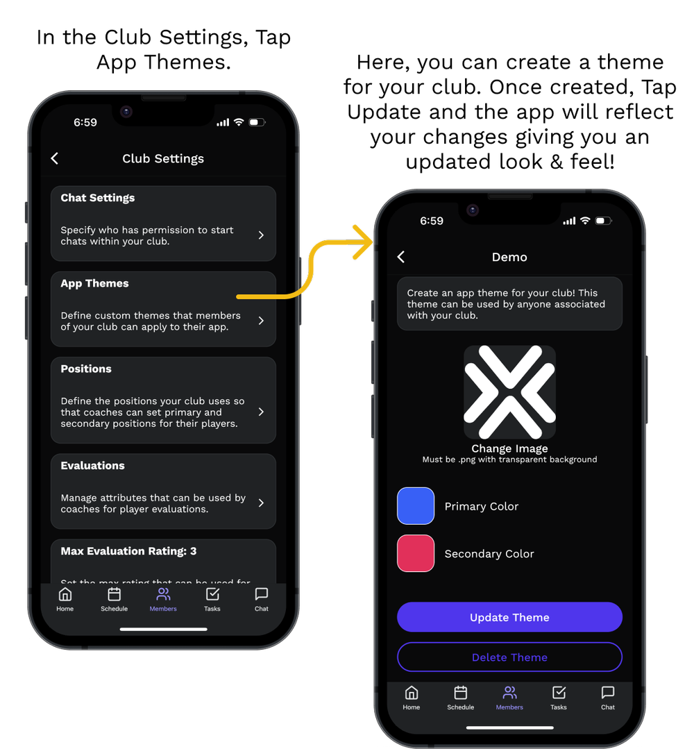How to create an app club theme as an Admin — Praxis Sports