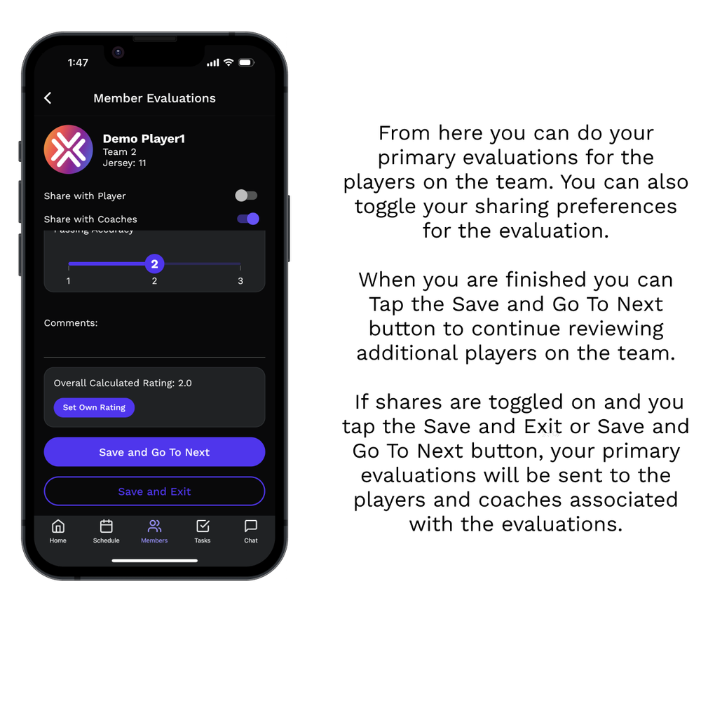 How to do primary evaluations for multiple players — Praxis Sports