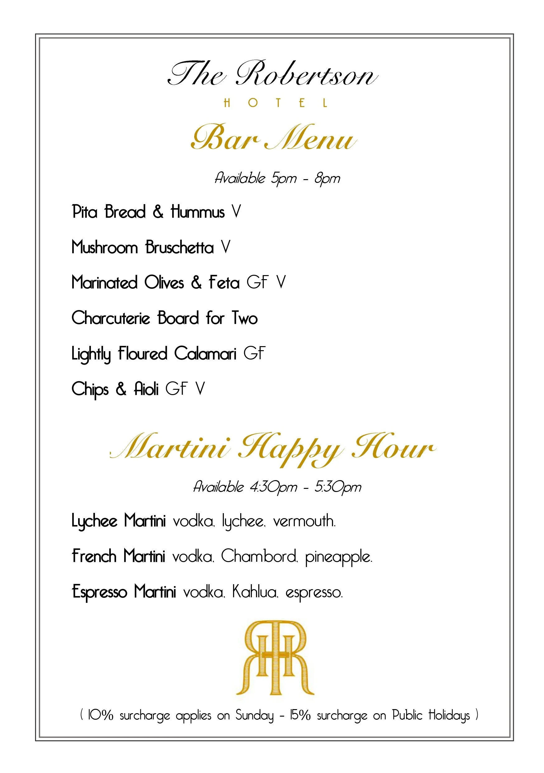 The Robertson Bar — The Robertson Hotel