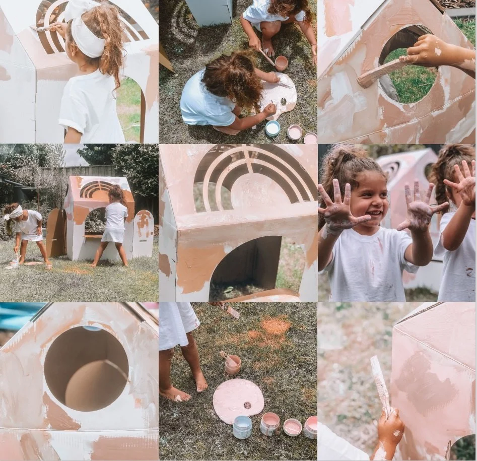 cubby house, cardboard, cardboard cubby, recycled cardboard, rainbow ...