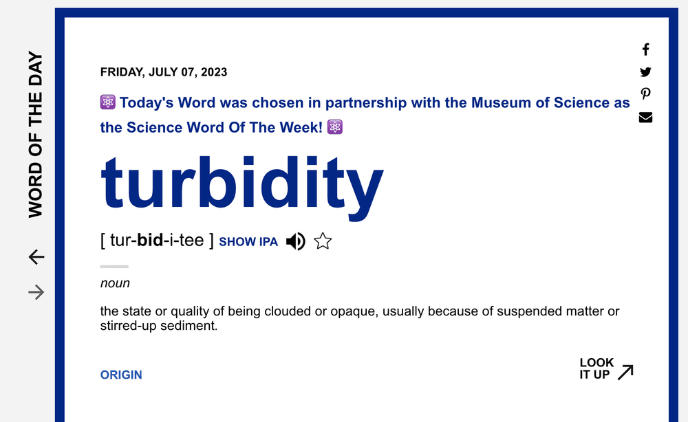 Turbidity. — Lucid Accent Consulting
