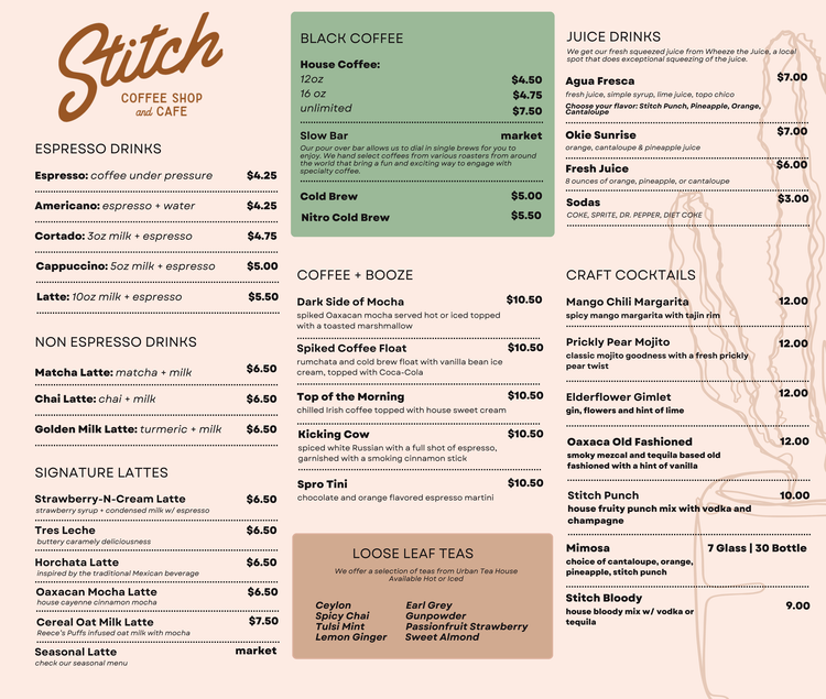 Menu — Stitch Cafe