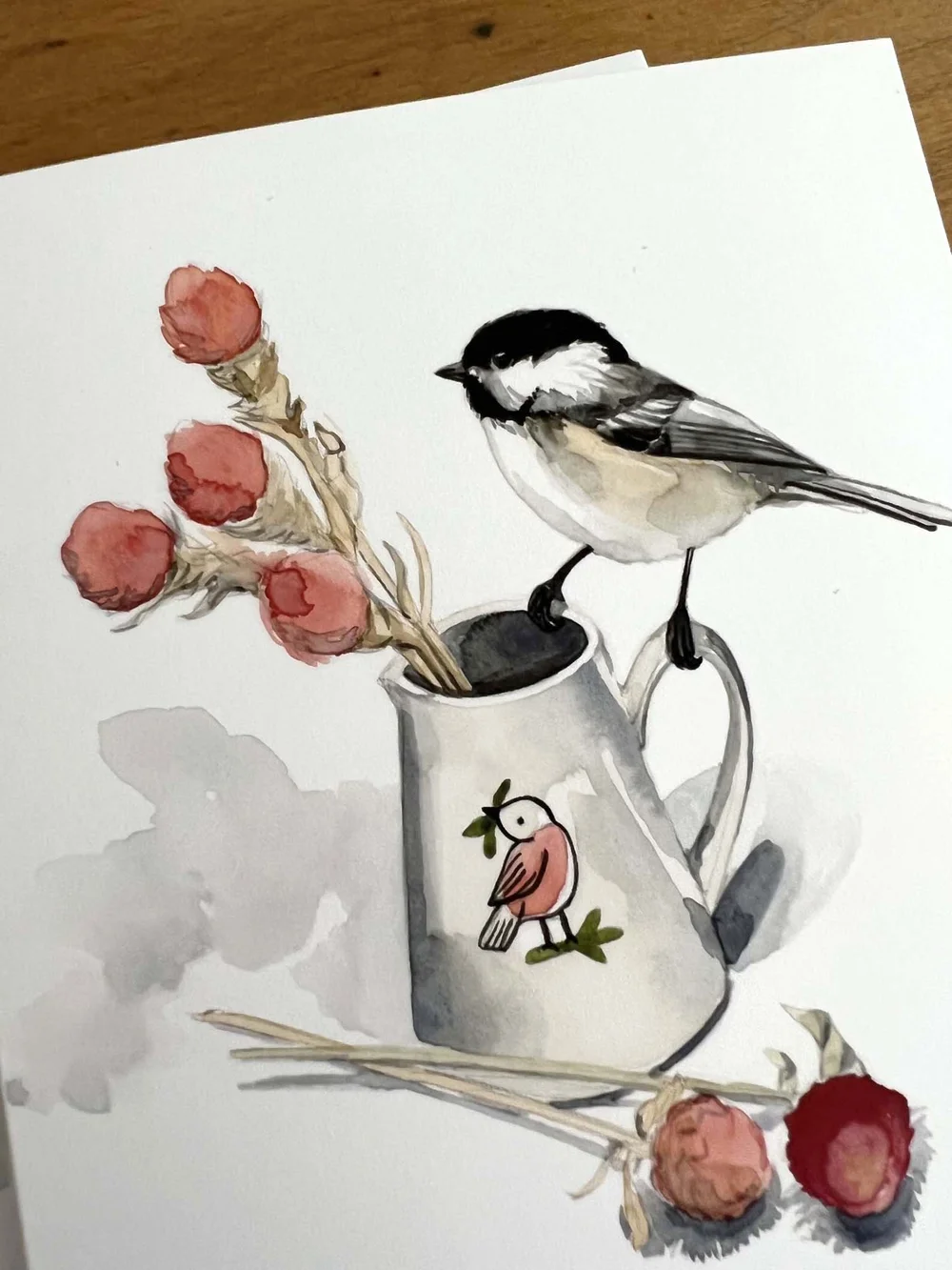 Sweet and curious mouse trying to reach the buttercups. — Kasey Melissa Art