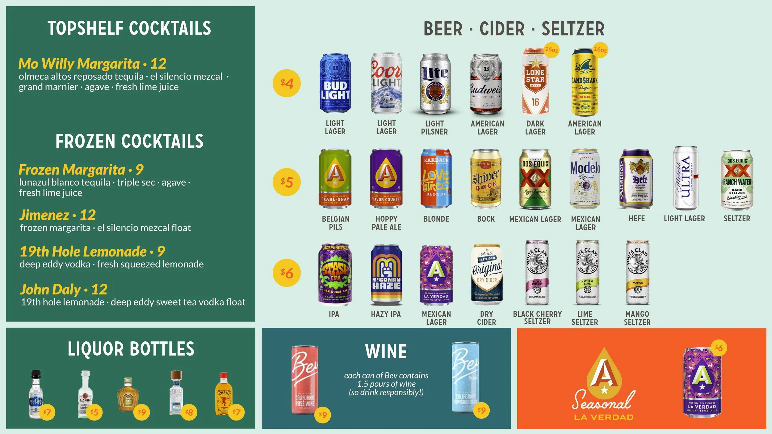 Menu — Fairways Cantina