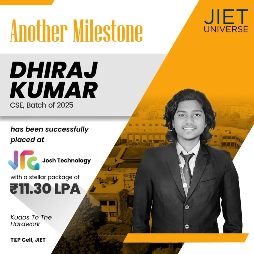 Heartiest Congratulations to Dhiraj Kumar (CSE Batch 2025) on His ...