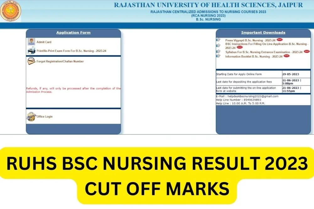 RUHS BSc Nursing Result 2023 | Merit List | Cut-Off — JIET Jodhpur