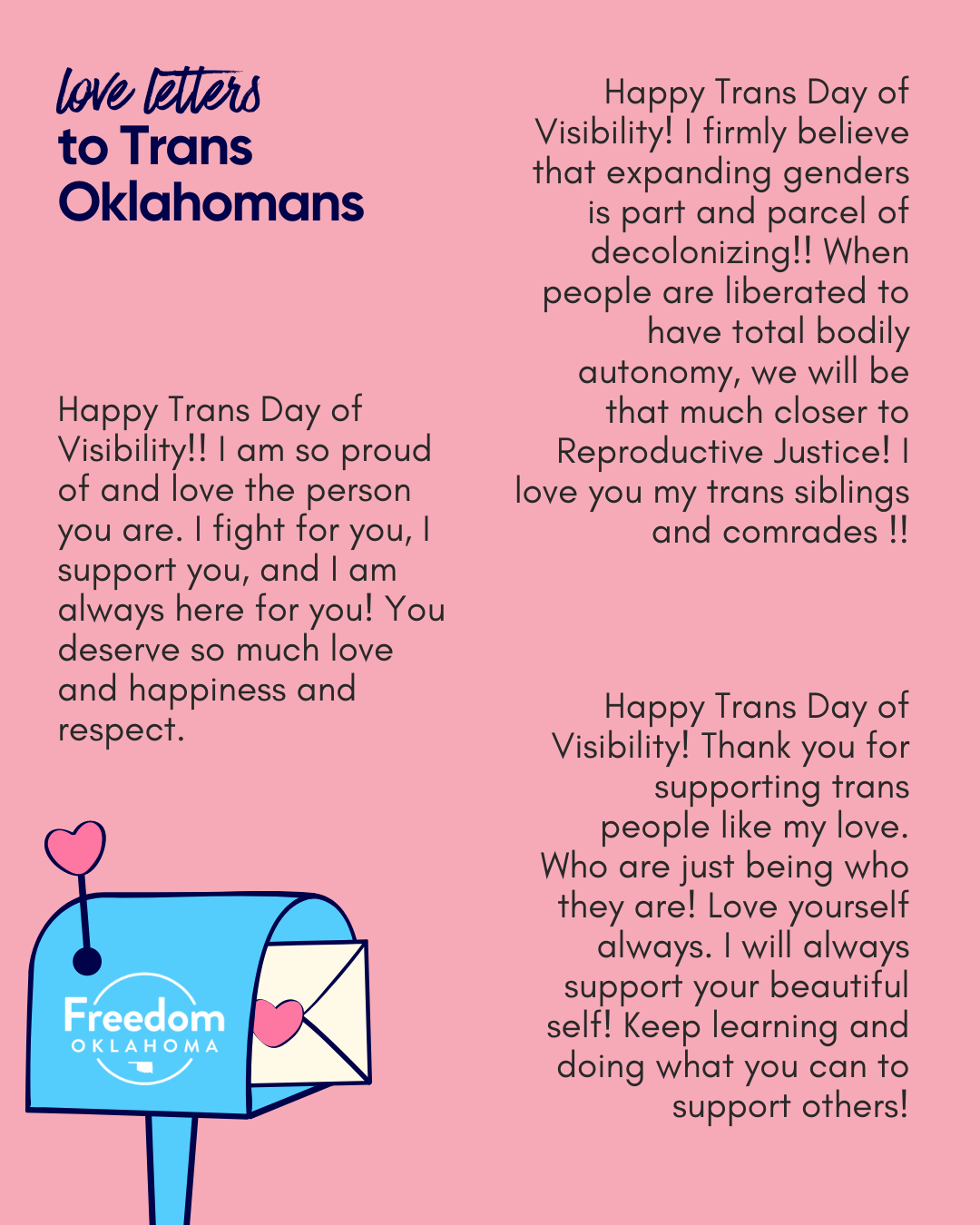 Love Letters to Trans Oklahomans 2024 — Freedom Oklahoma