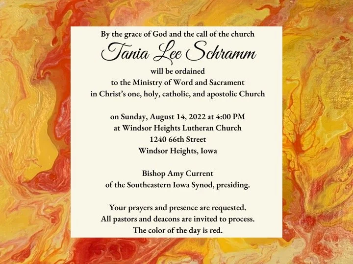 Letter of Call Accepted — Grace Lutheran Church