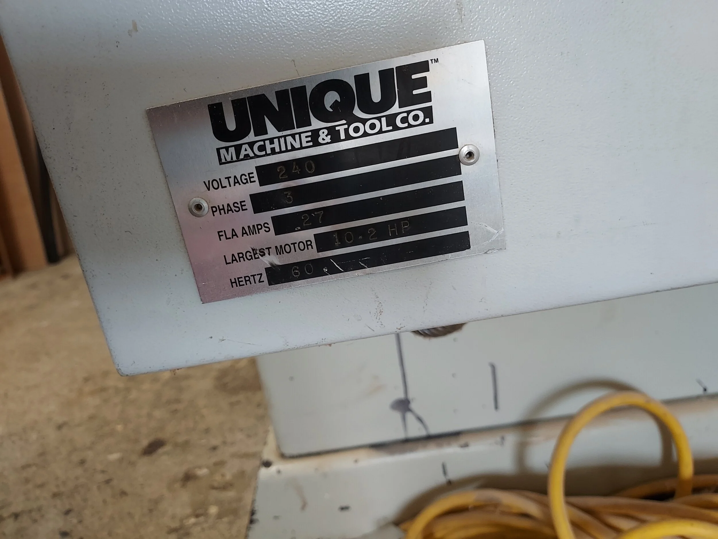 Unique 250 Raised Panel Door machine (Used) Model: 250; SN: 127000 ...