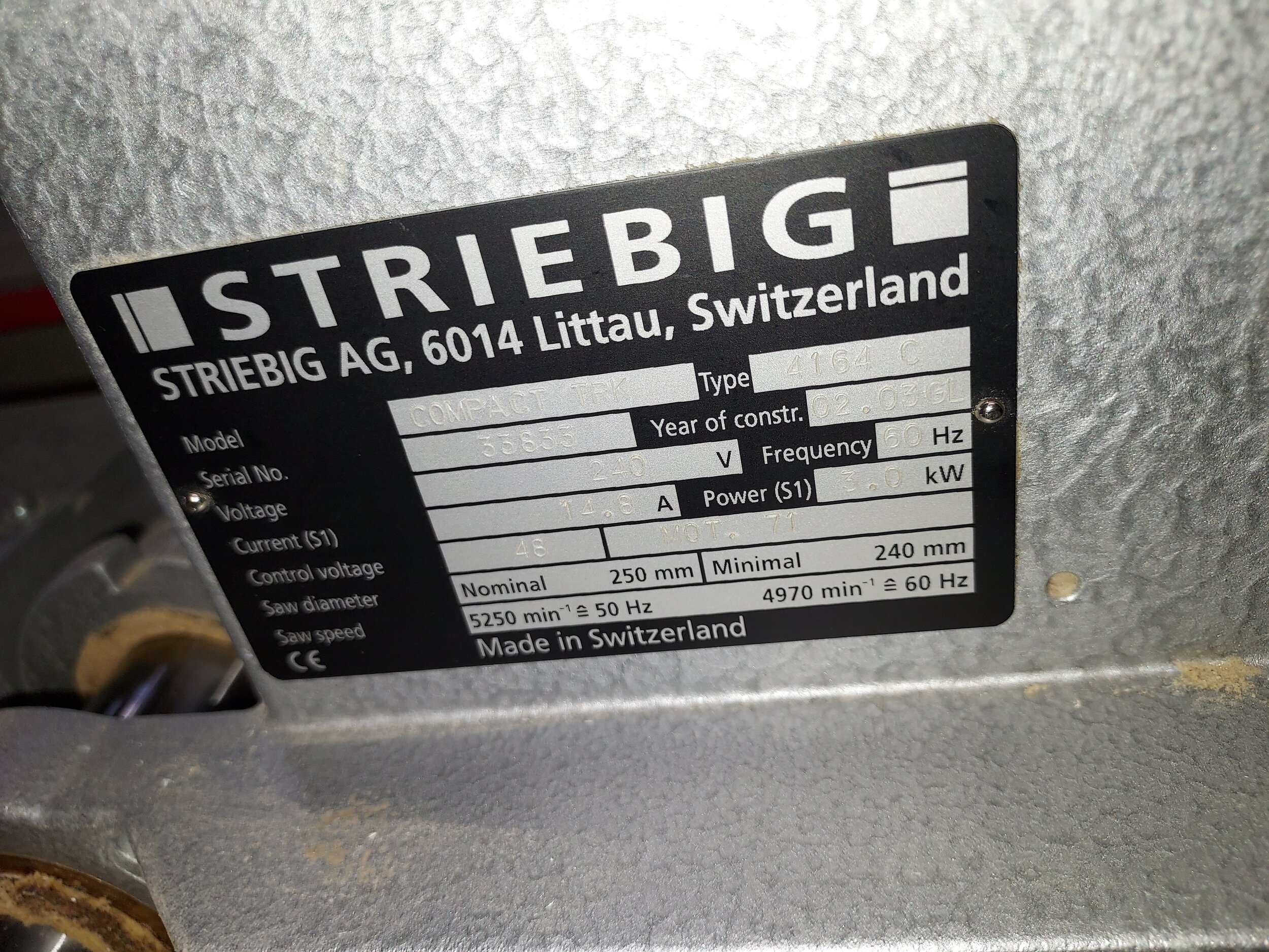 Striebig Standard II Vertical Panel Saw 1994 (Used) — LIMZ MACHINERY GROUP