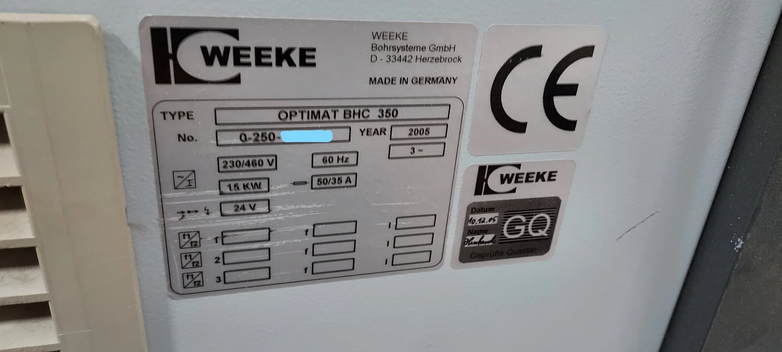 Weeke CNC Point to Point Boring Machine 2005 (Used) — LIMZ MACHINERY GROUP