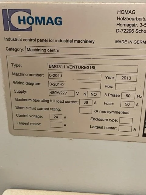 Homag BMG311 5-Axis CNC 2013 (Used) — LIMZ MACHINERY GROUP
