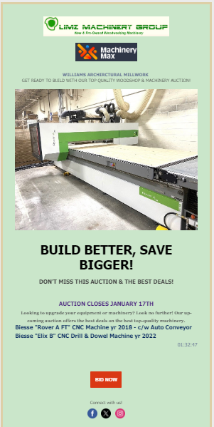 Large Woodworking Machinery Auction — LIMZ MACHINERY GROUP