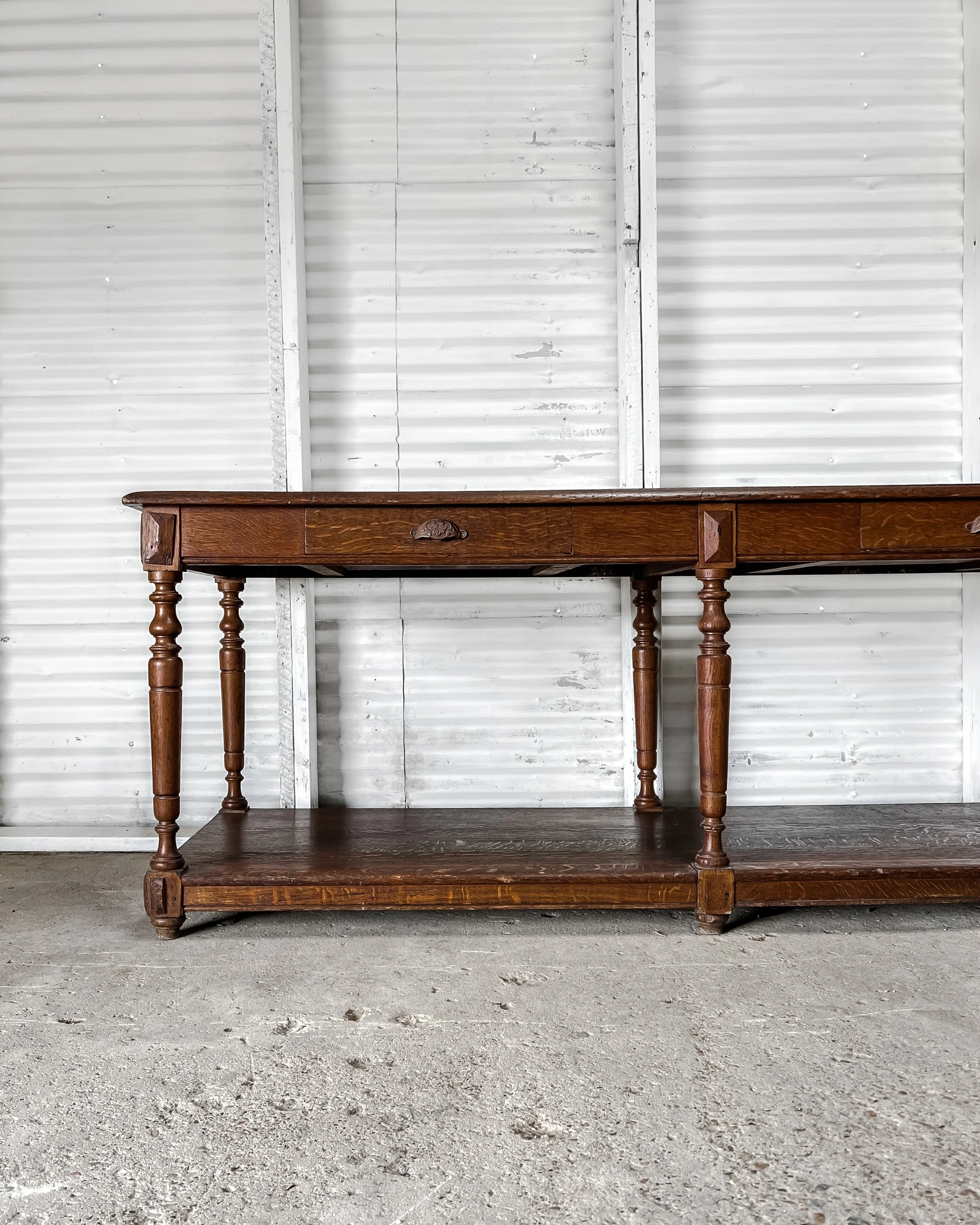 French Drapers Table with Turned Legs — East End Salvage
