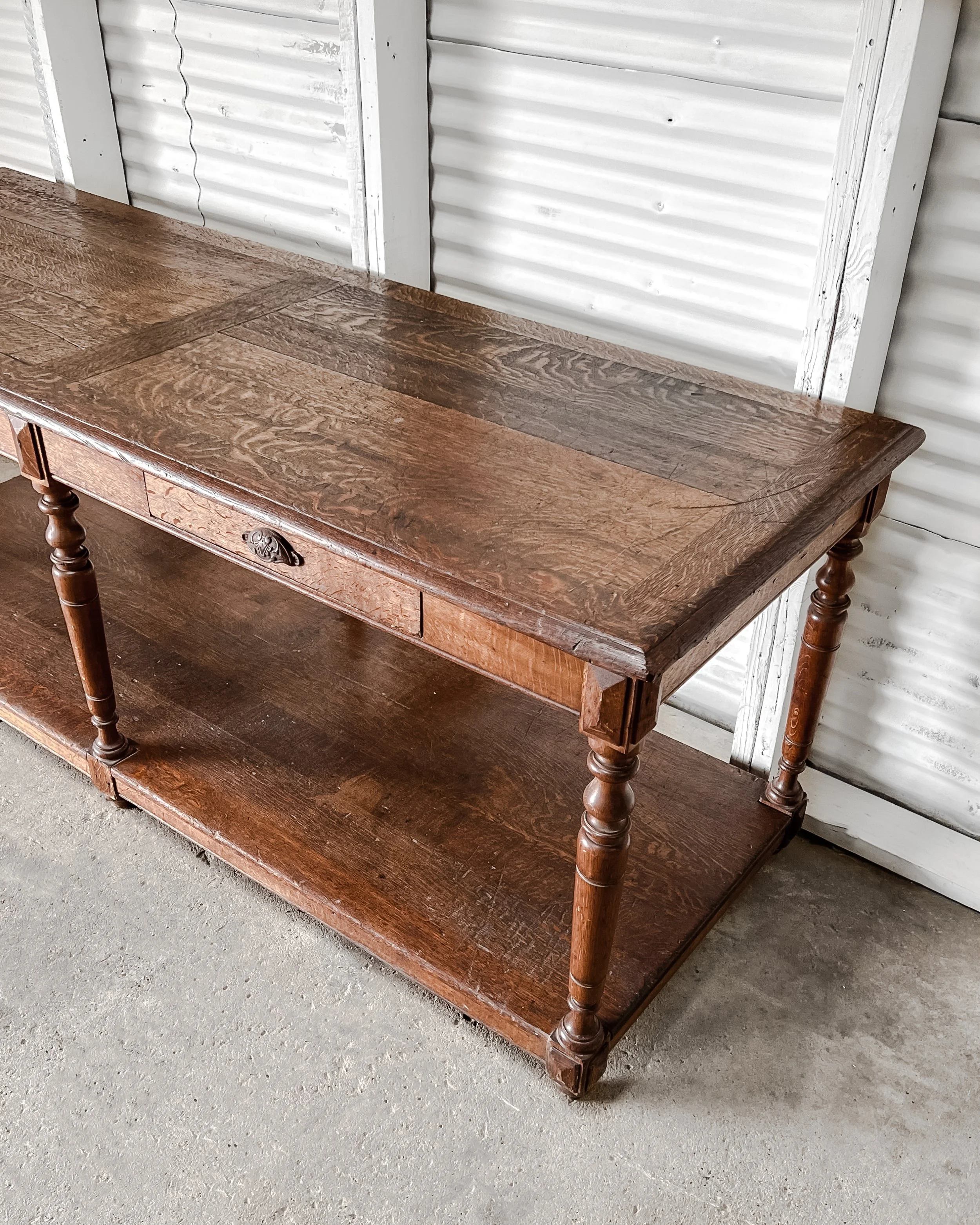 French Drapers Table with Turned Legs — East End Salvage