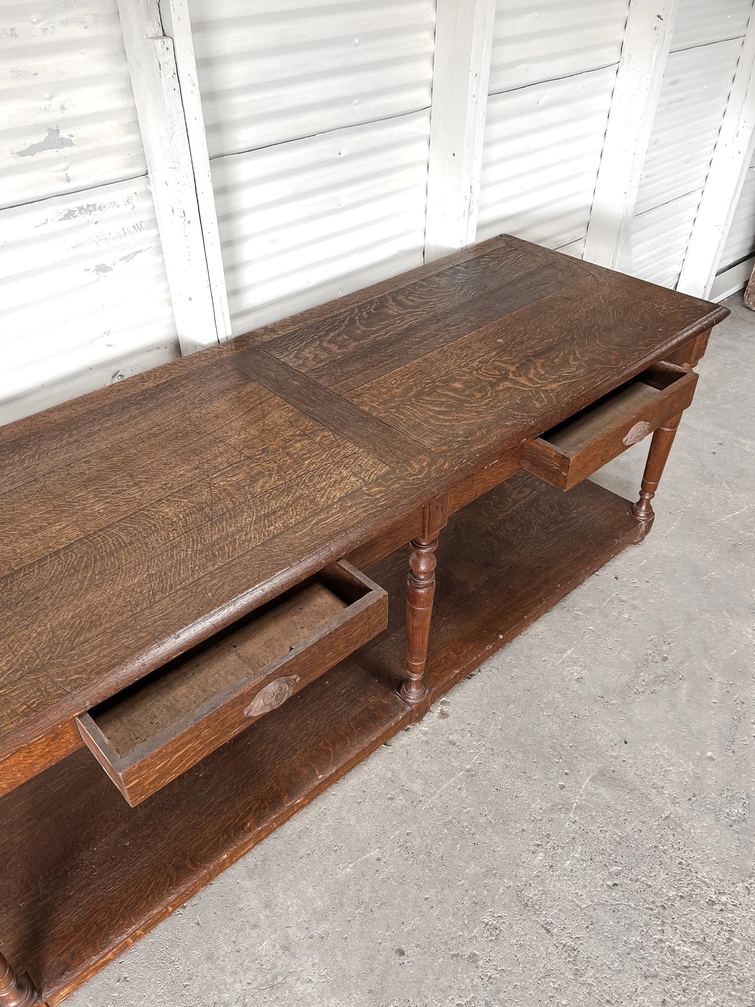 French Drapers Table with Turned Legs — East End Salvage