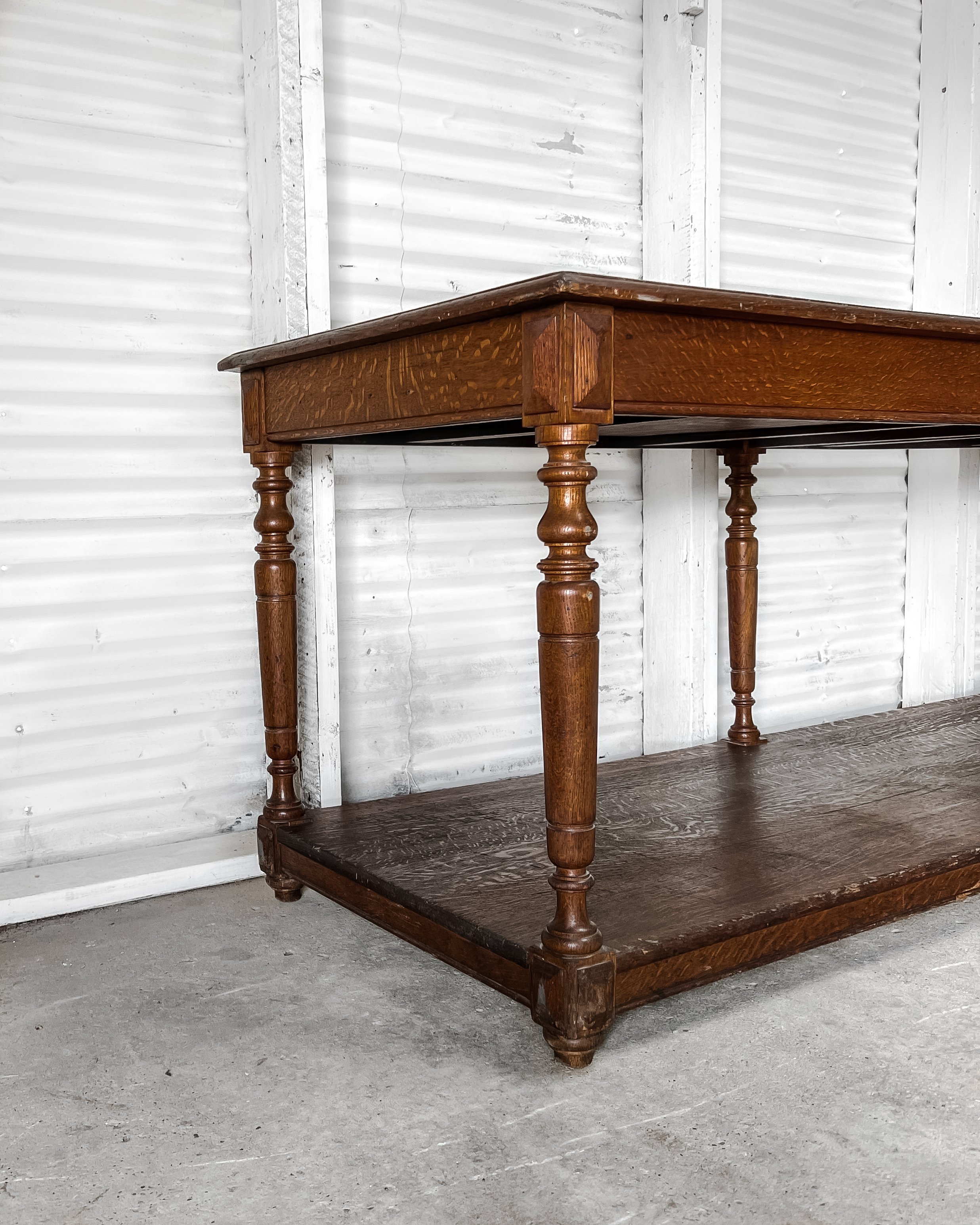 French Drapers Table with Turned Legs — East End Salvage