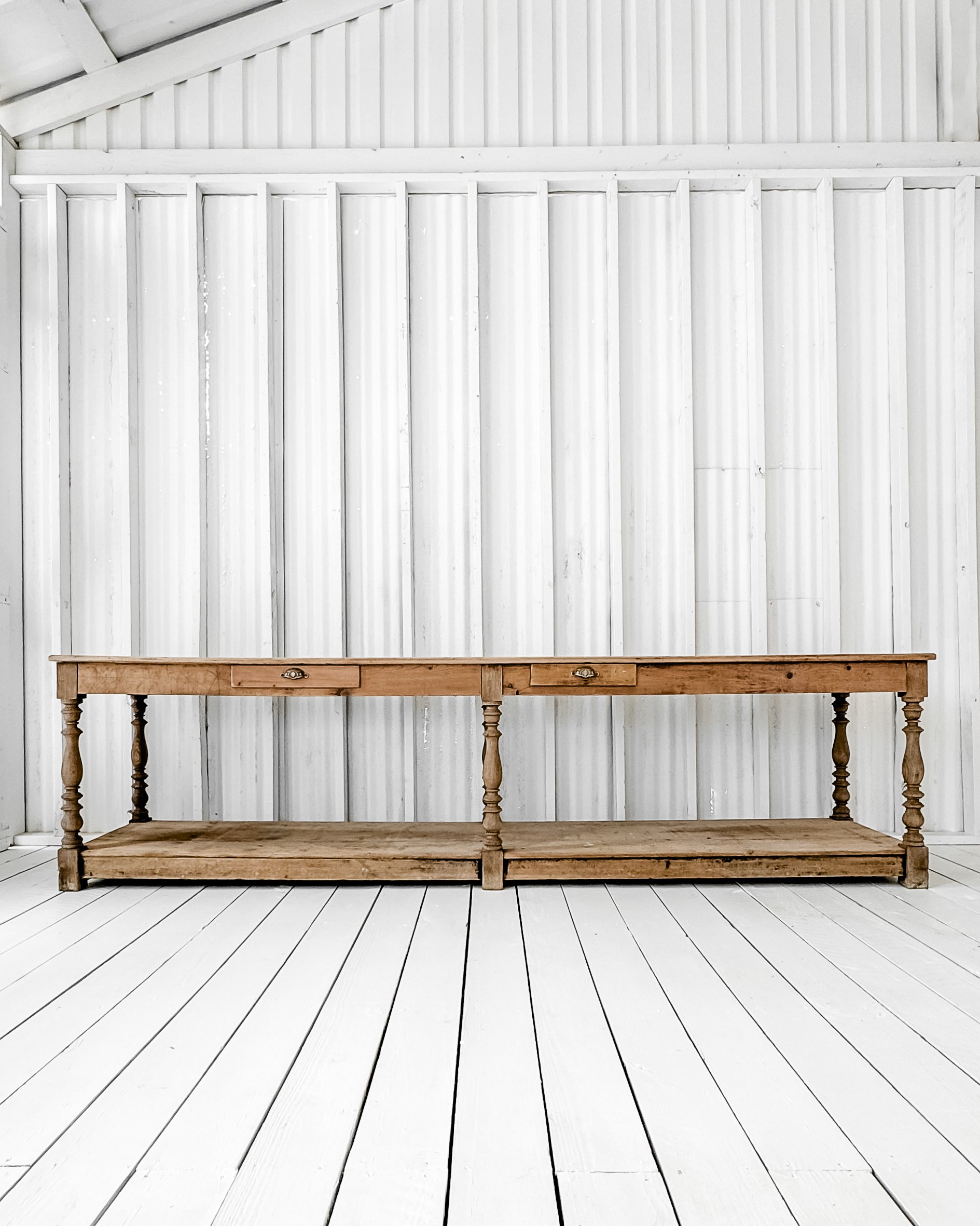 PIne and Oak French Draper's Table — East End Salvage