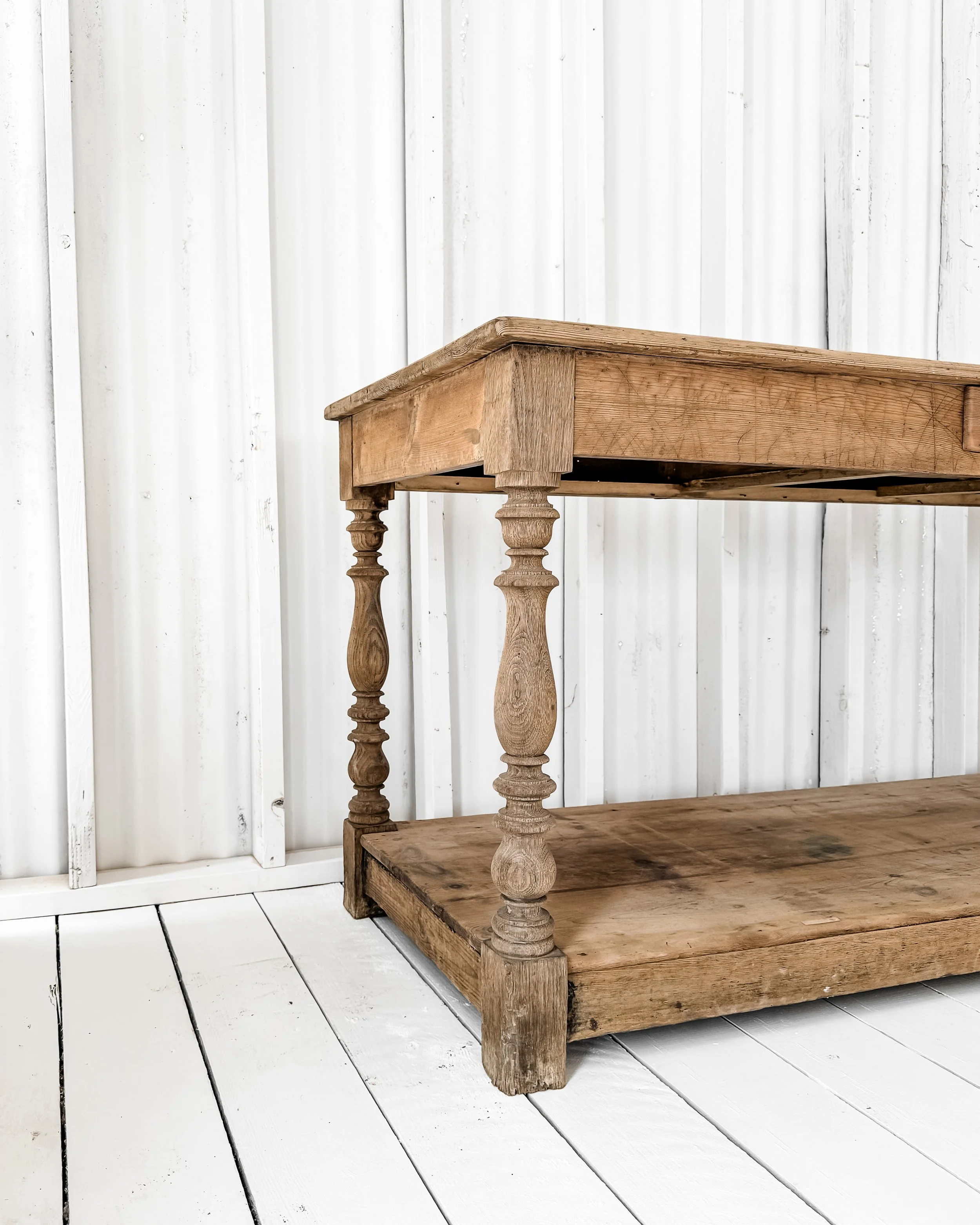 PIne and Oak French Draper's Table — East End Salvage