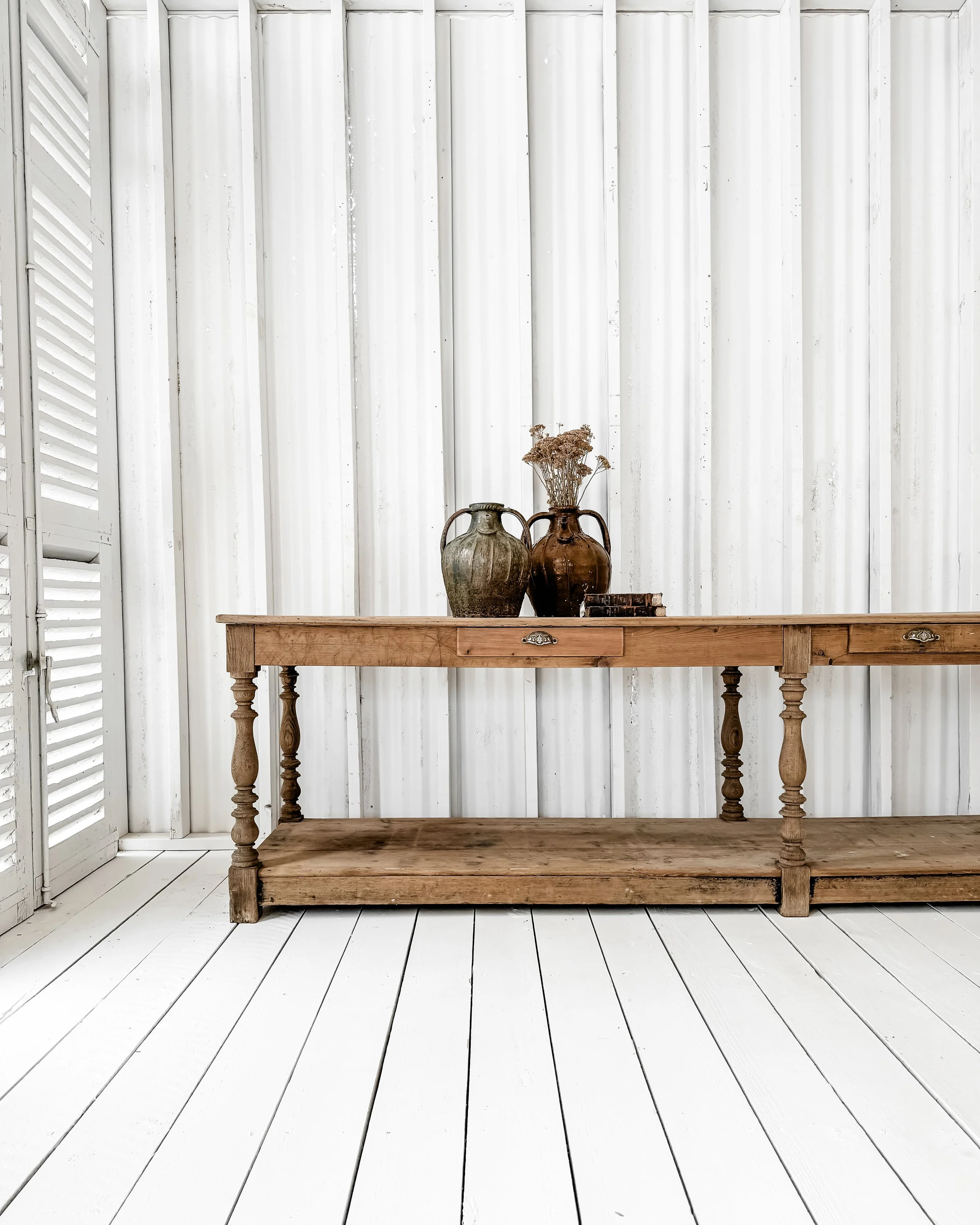 PIne and Oak French Draper's Table — East End Salvage