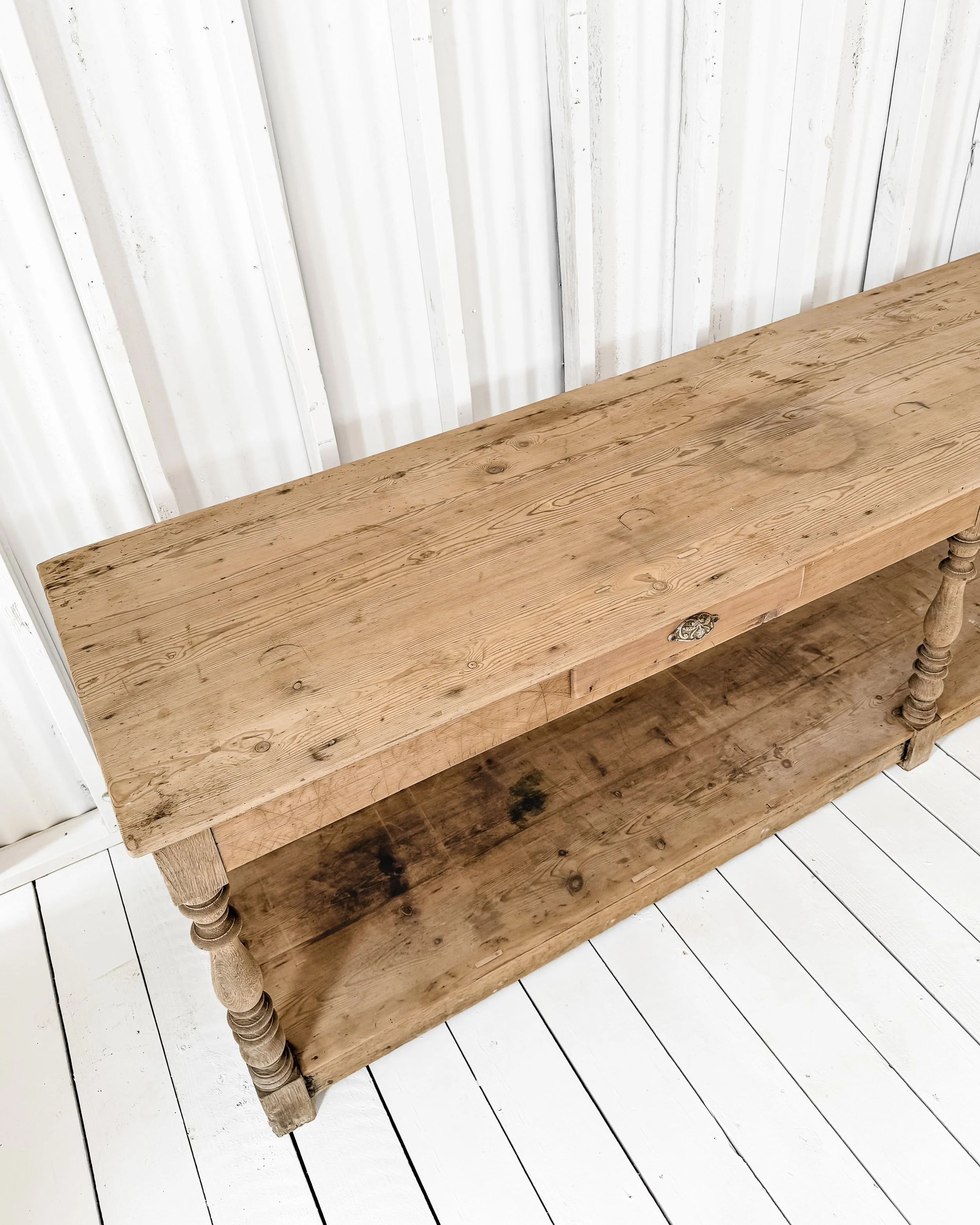 PIne and Oak French Draper's Table — East End Salvage
