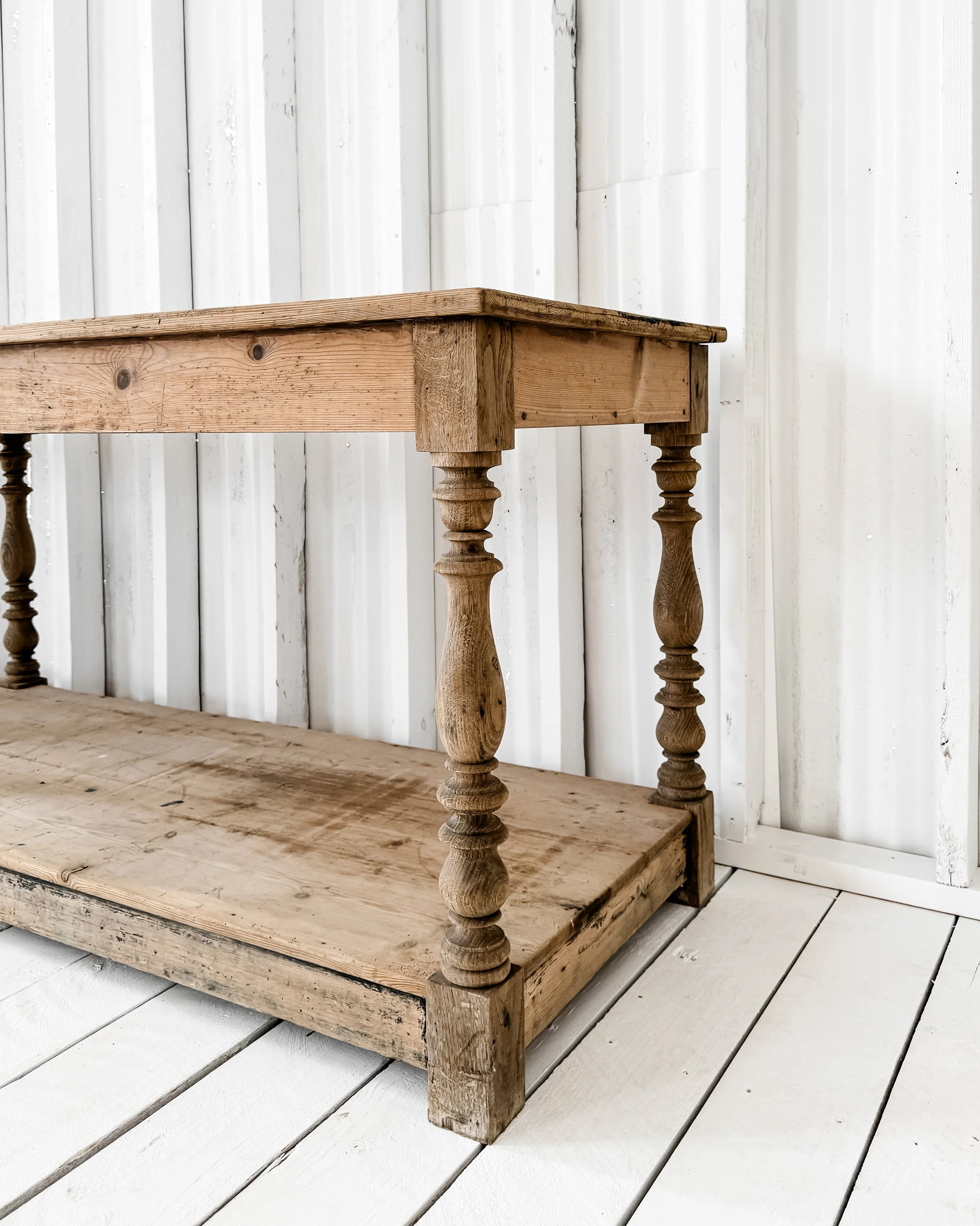 PIne and Oak French Draper's Table — East End Salvage