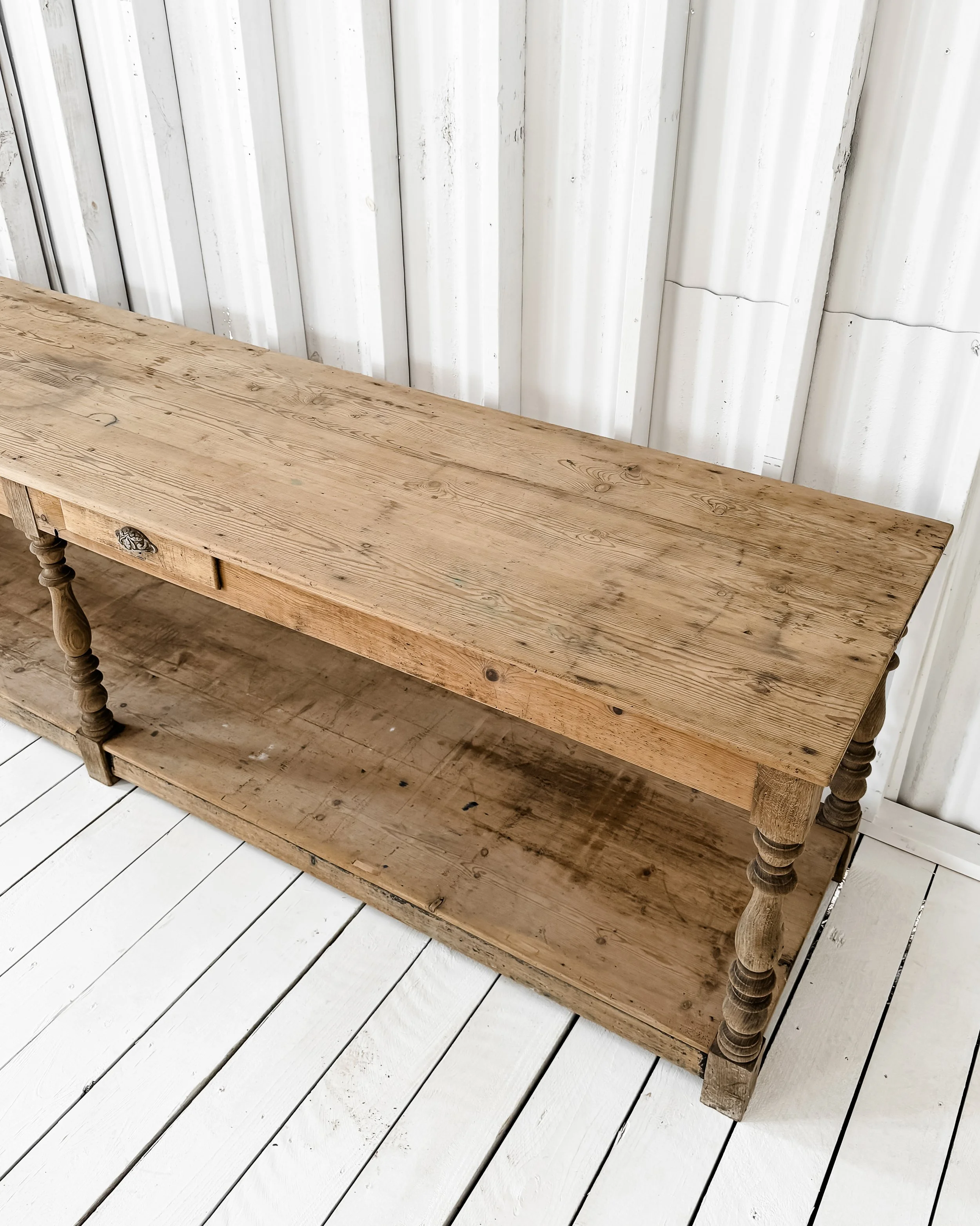 PIne and Oak French Draper's Table — East End Salvage