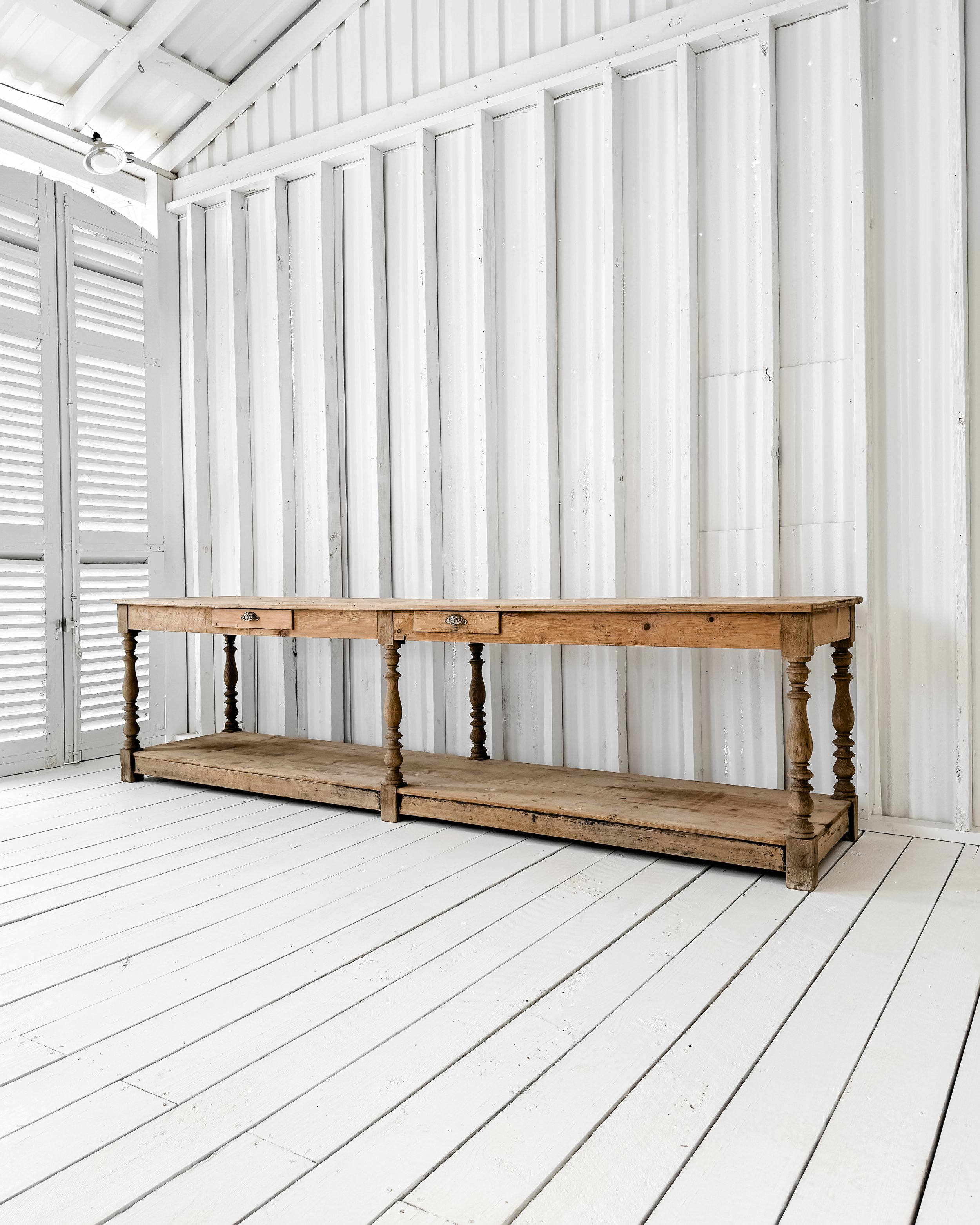 PIne and Oak French Draper's Table — East End Salvage