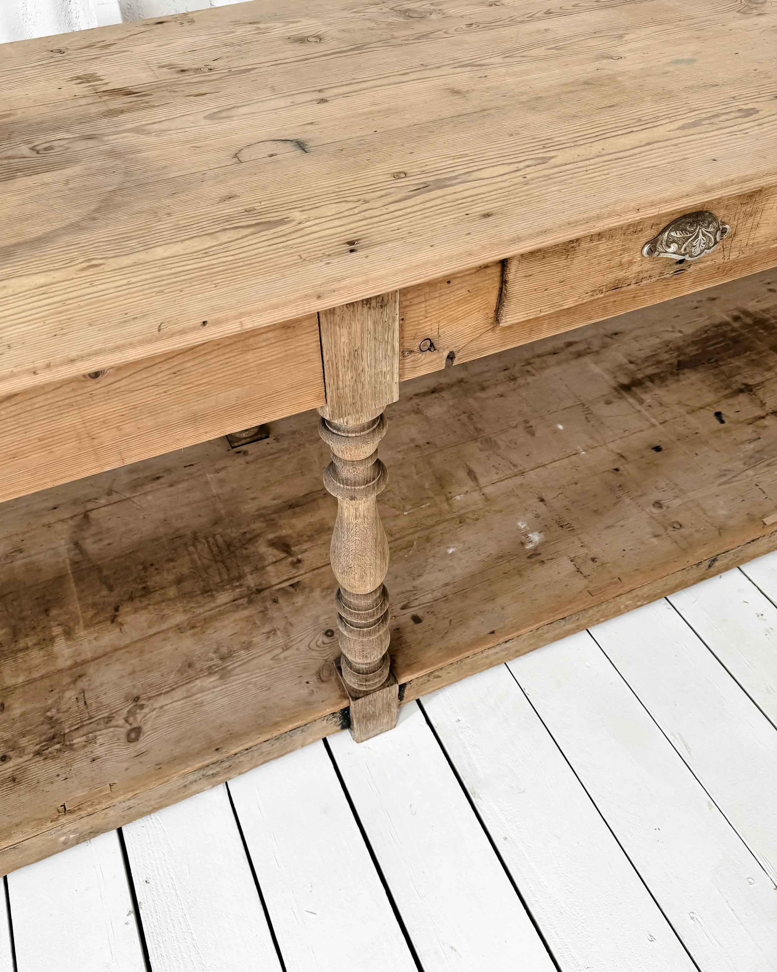 PIne and Oak French Draper's Table — East End Salvage