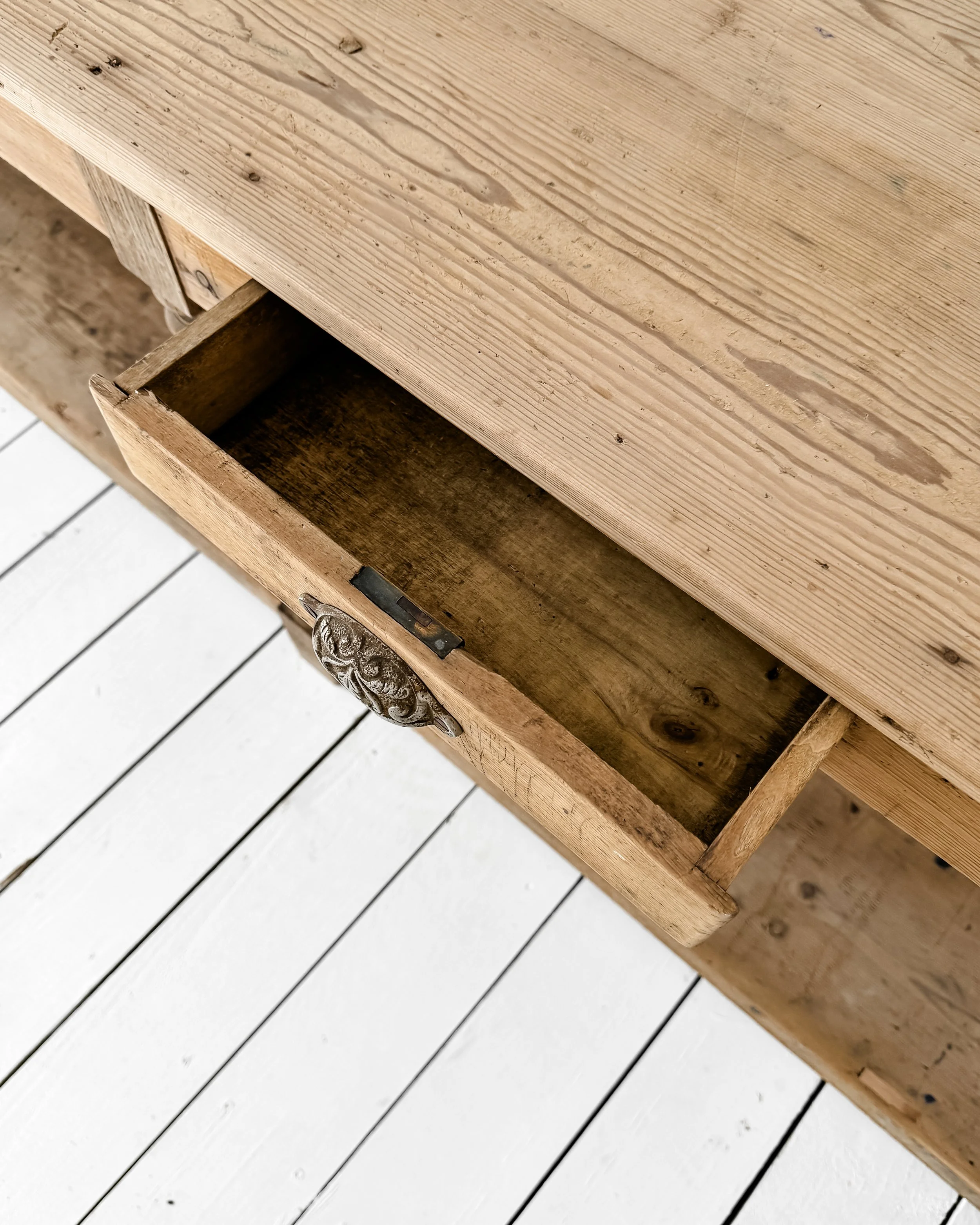 PIne and Oak French Draper's Table — East End Salvage