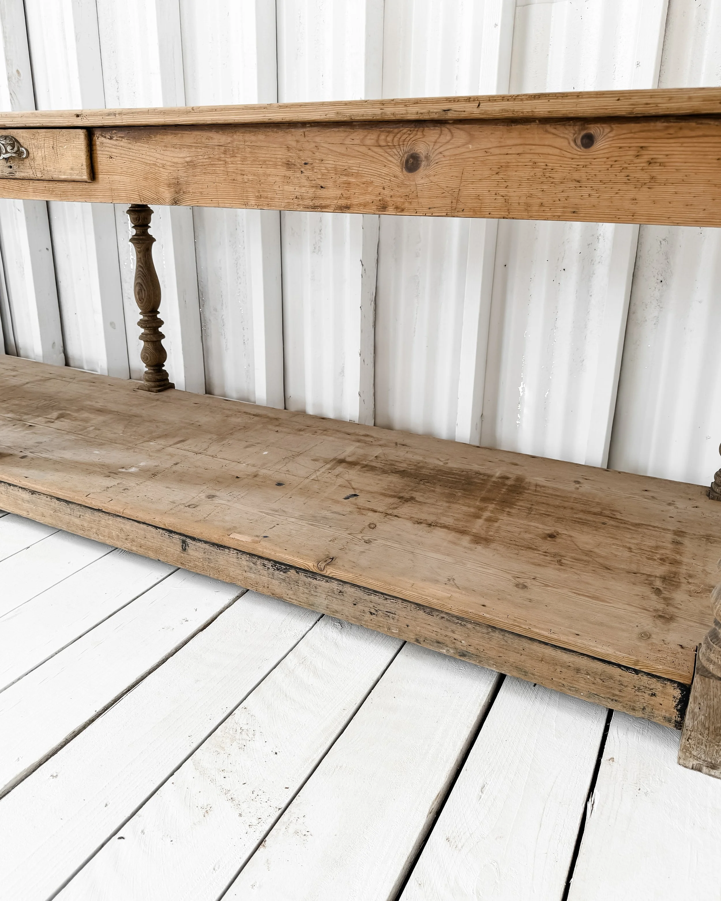 PIne and Oak French Draper's Table — East End Salvage