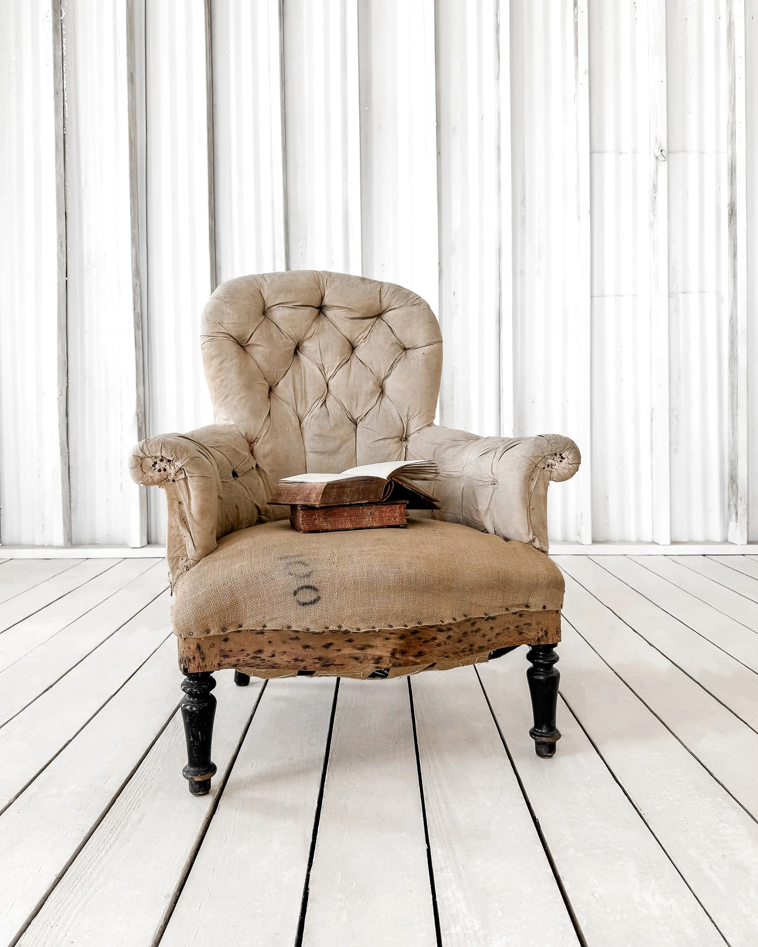 Deconstructed French Napoleon III Arched High Back Chair — East End Salvage