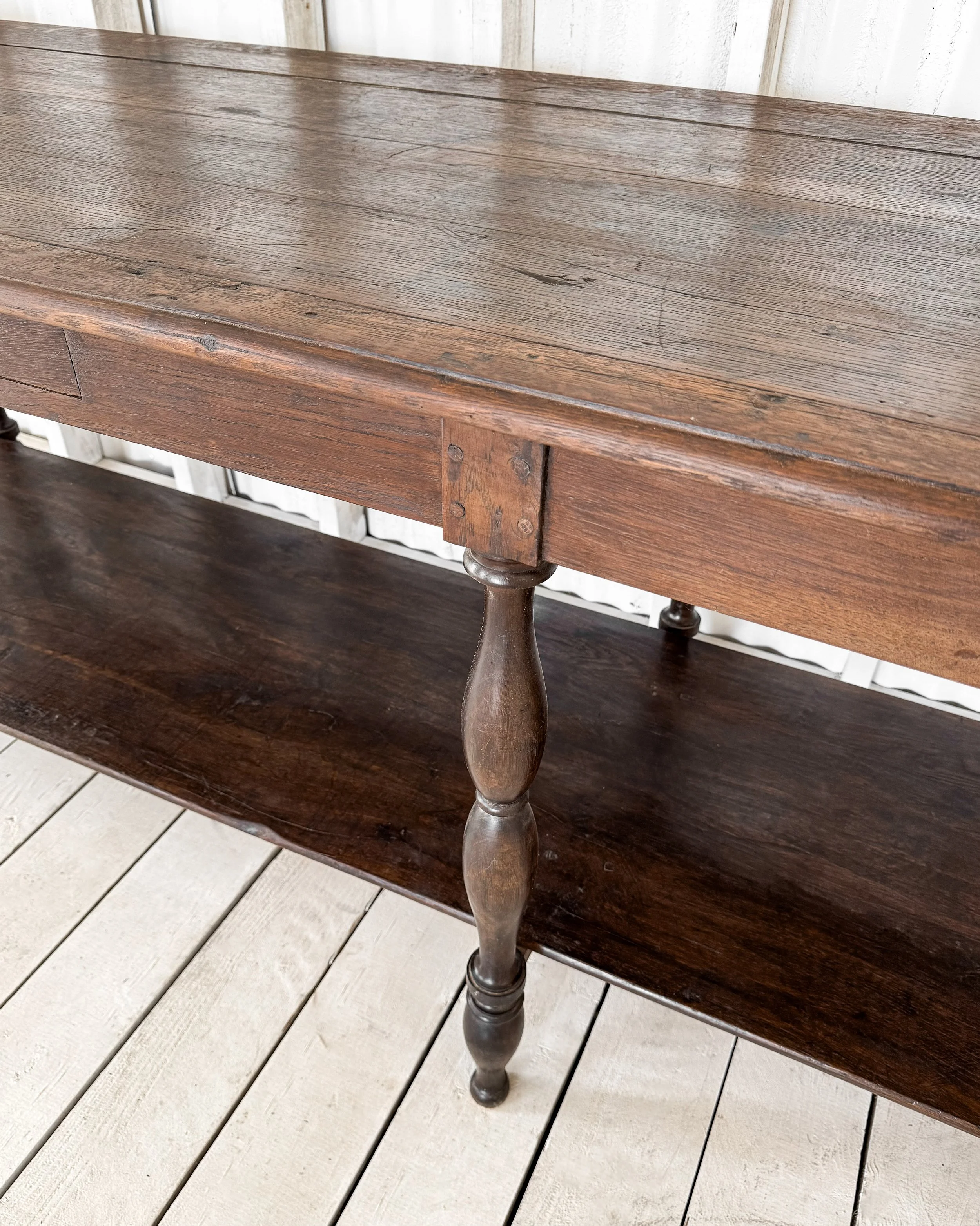 Antique French Draper's Table with Turned Legs — East End Salvage