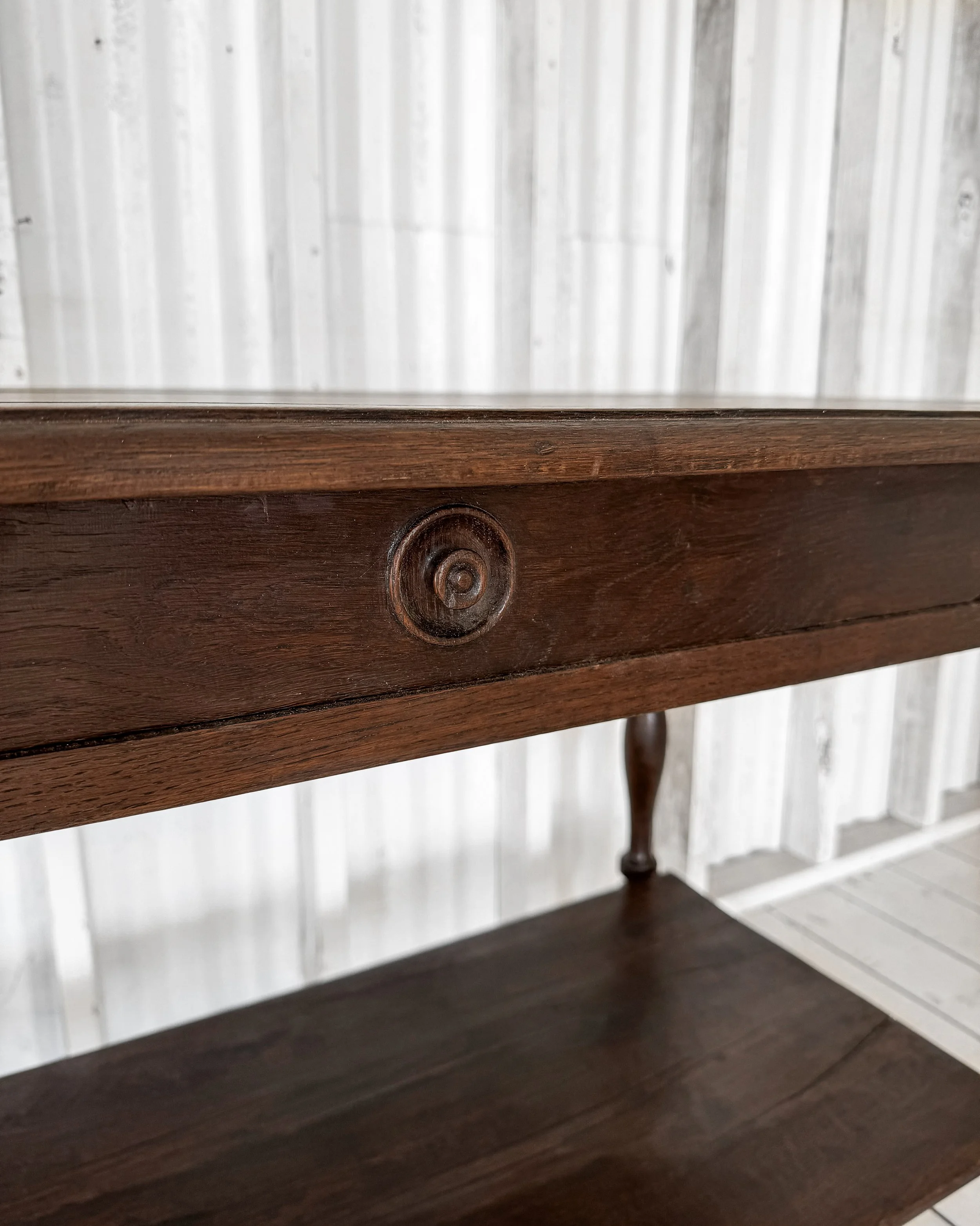 Antique French Draper's Table with Turned Legs — East End Salvage