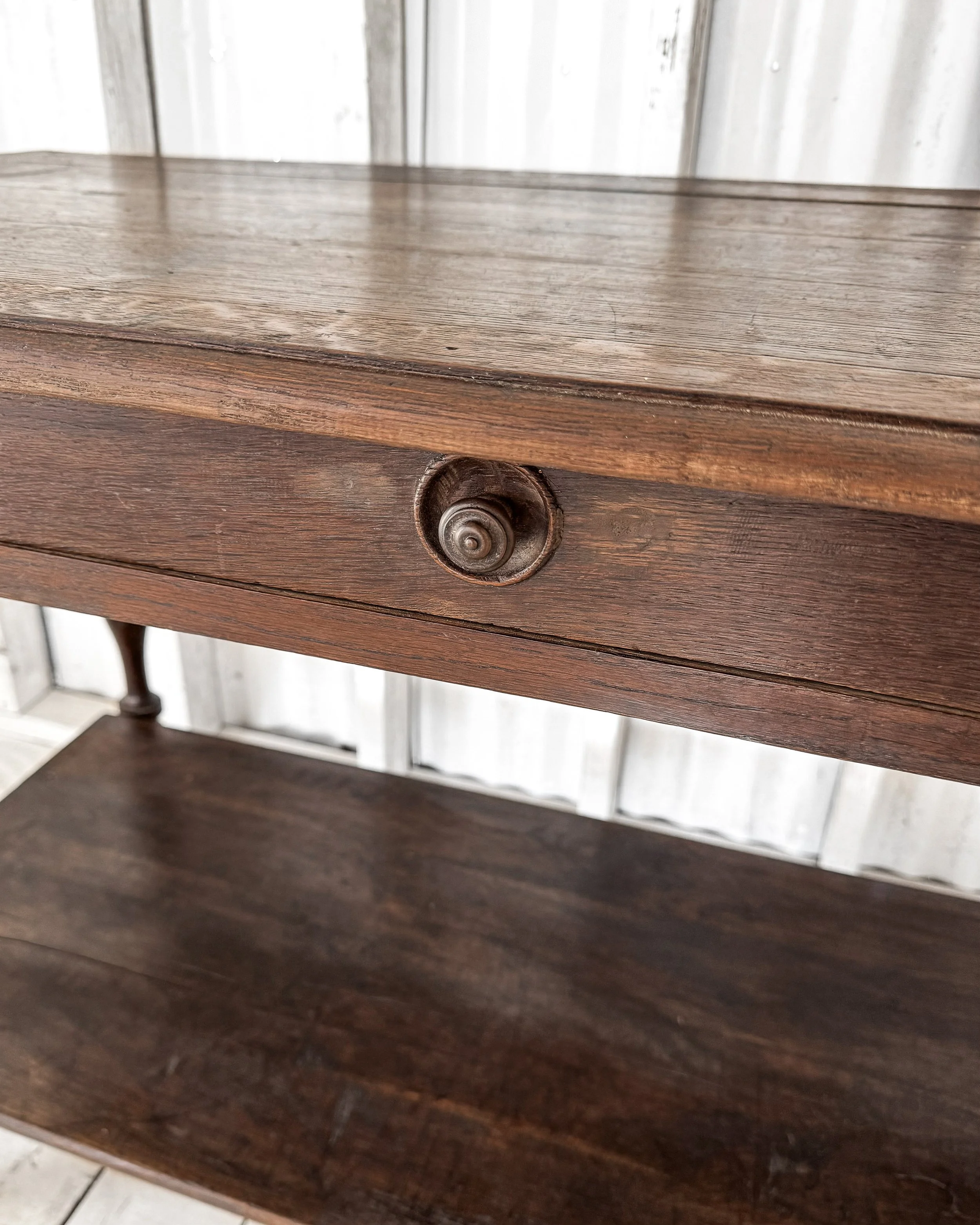 Antique French Draper's Table with Turned Legs — East End Salvage