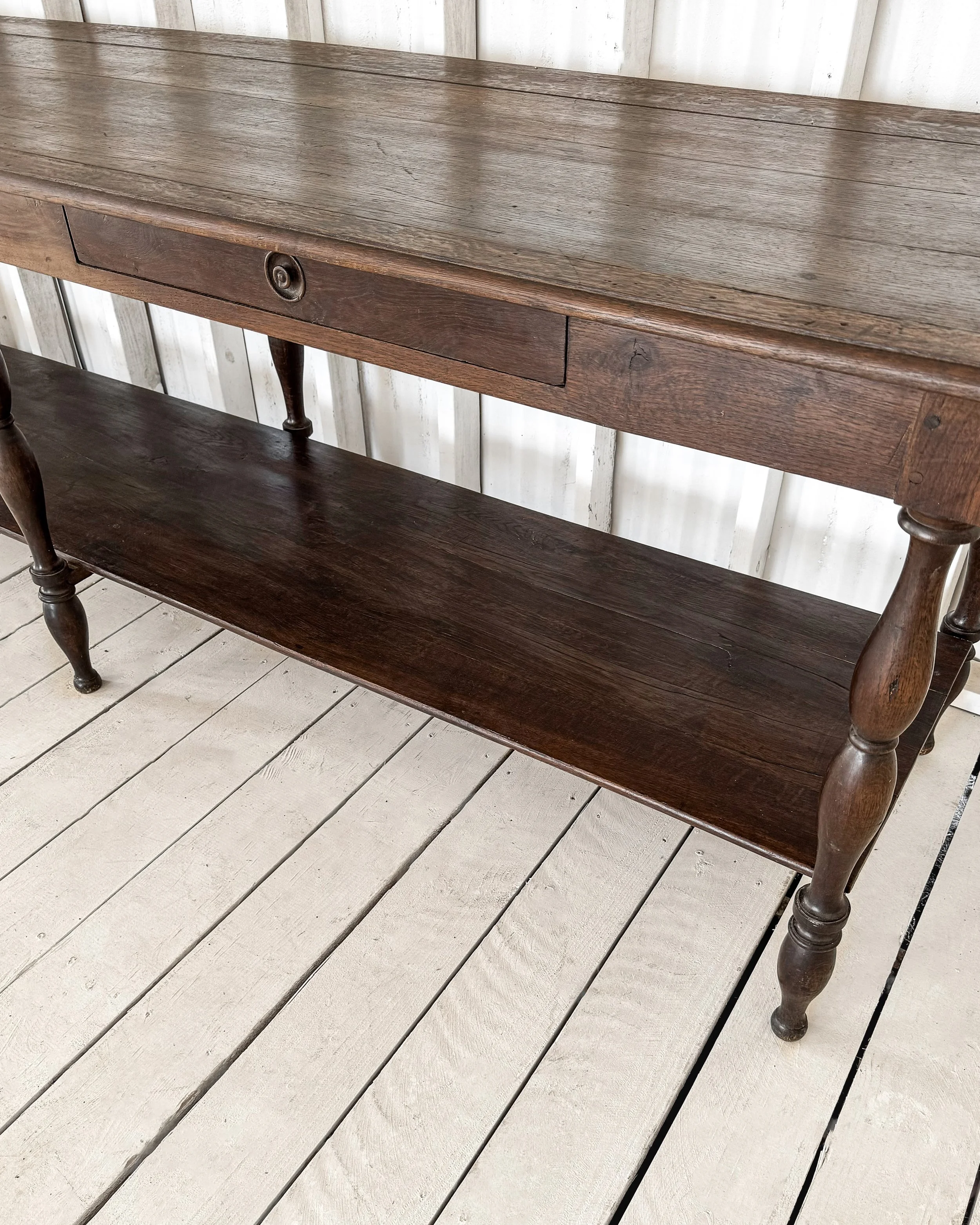 Antique French Draper's Table with Turned Legs — East End Salvage
