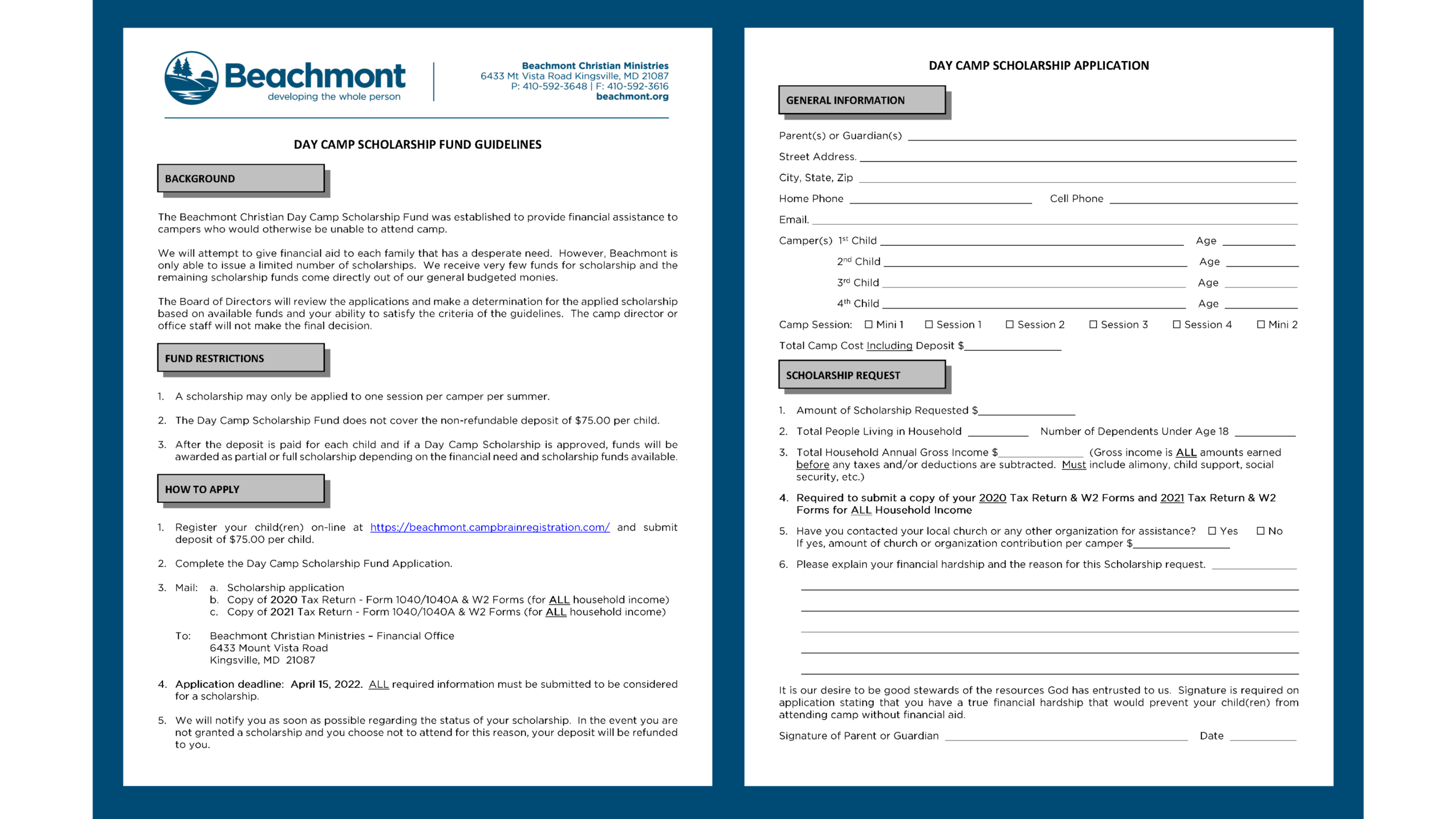 Day Camp Child Scholarship — Beachmont: Developing the Whole Person