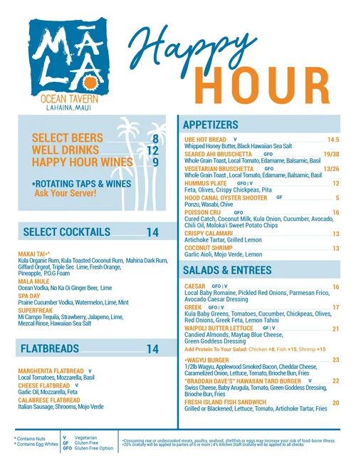 Happy Hour on Maui – Mala Ocean Tavern