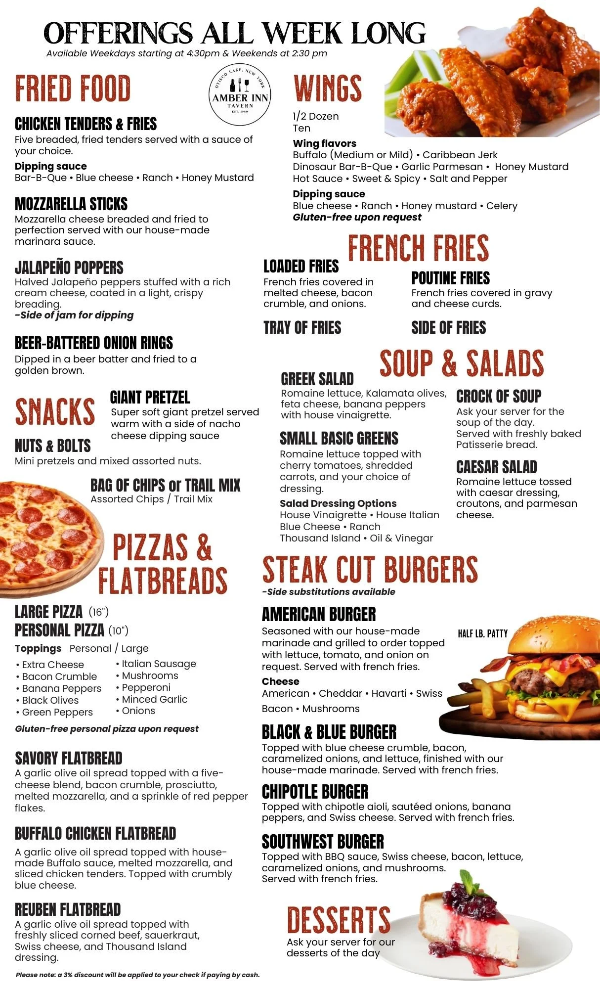 Menu — Amber Inn Tavern