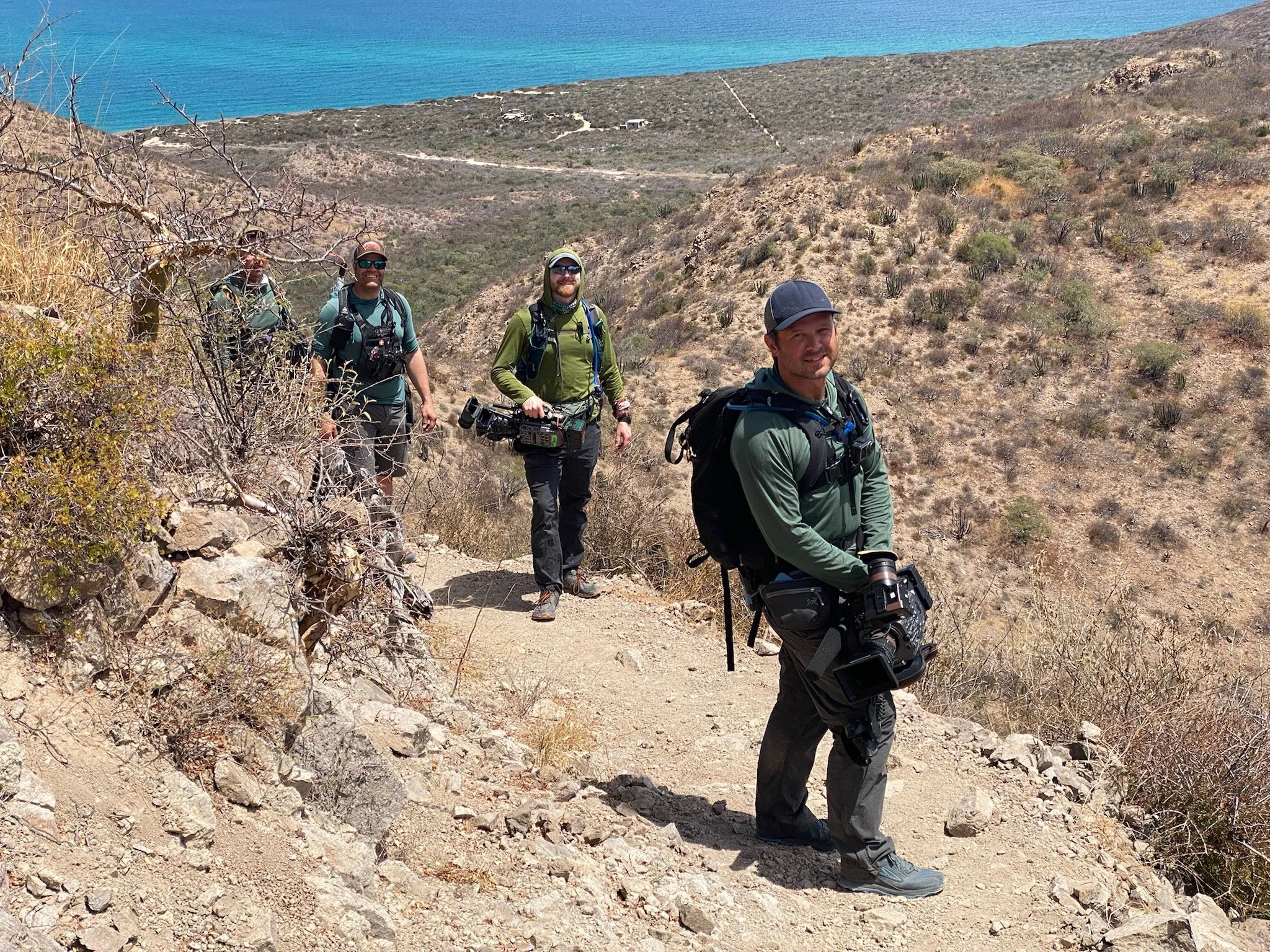 Safety team on the set of a remote backcountry TV production with ...