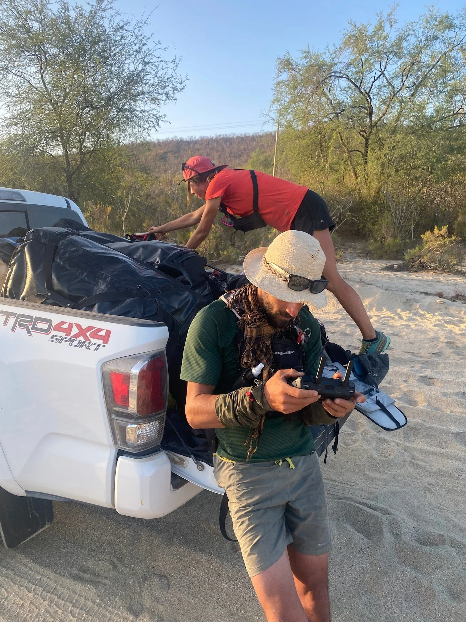 Safety team on the set of a remote backcountry TV production with ...