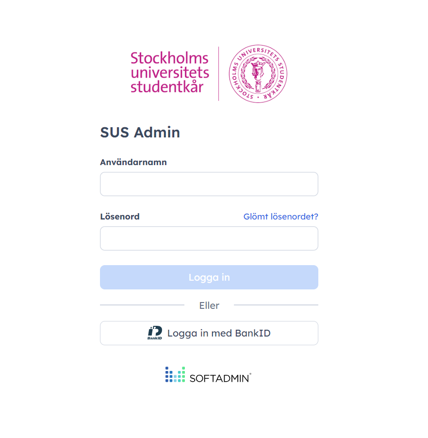 SUS Admin login — SUS_eng
